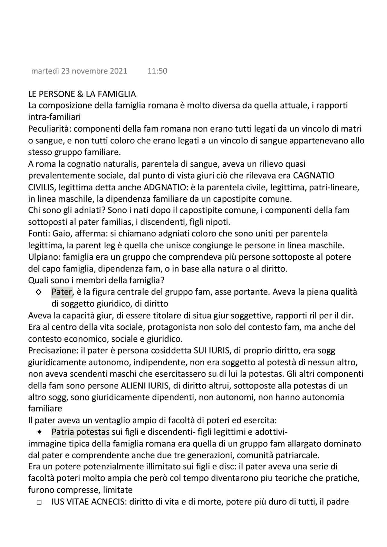 Le Persone E La Famiglia Docsity