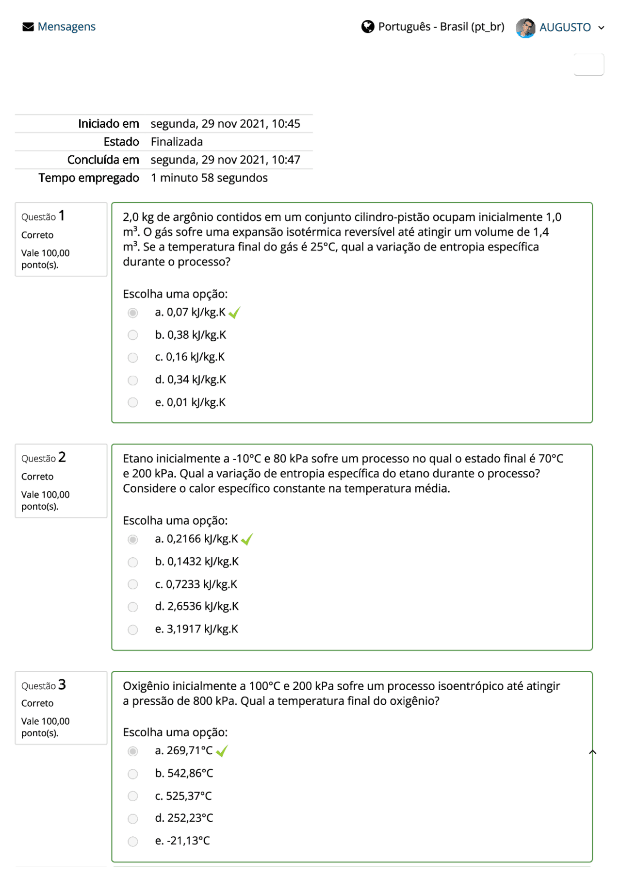 Exercícios Termodinâmica Docsity