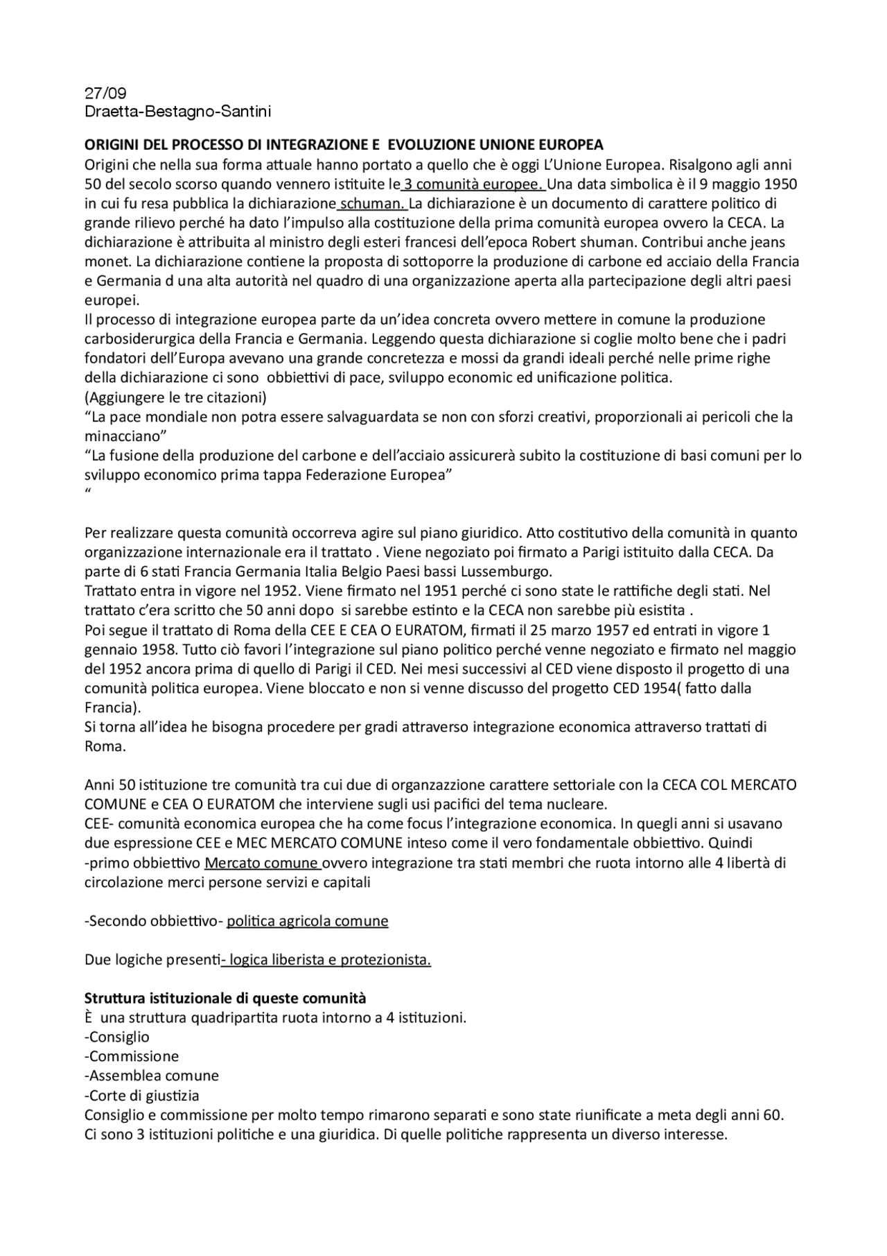 Appunti Diritto Primo Semestre Docsity