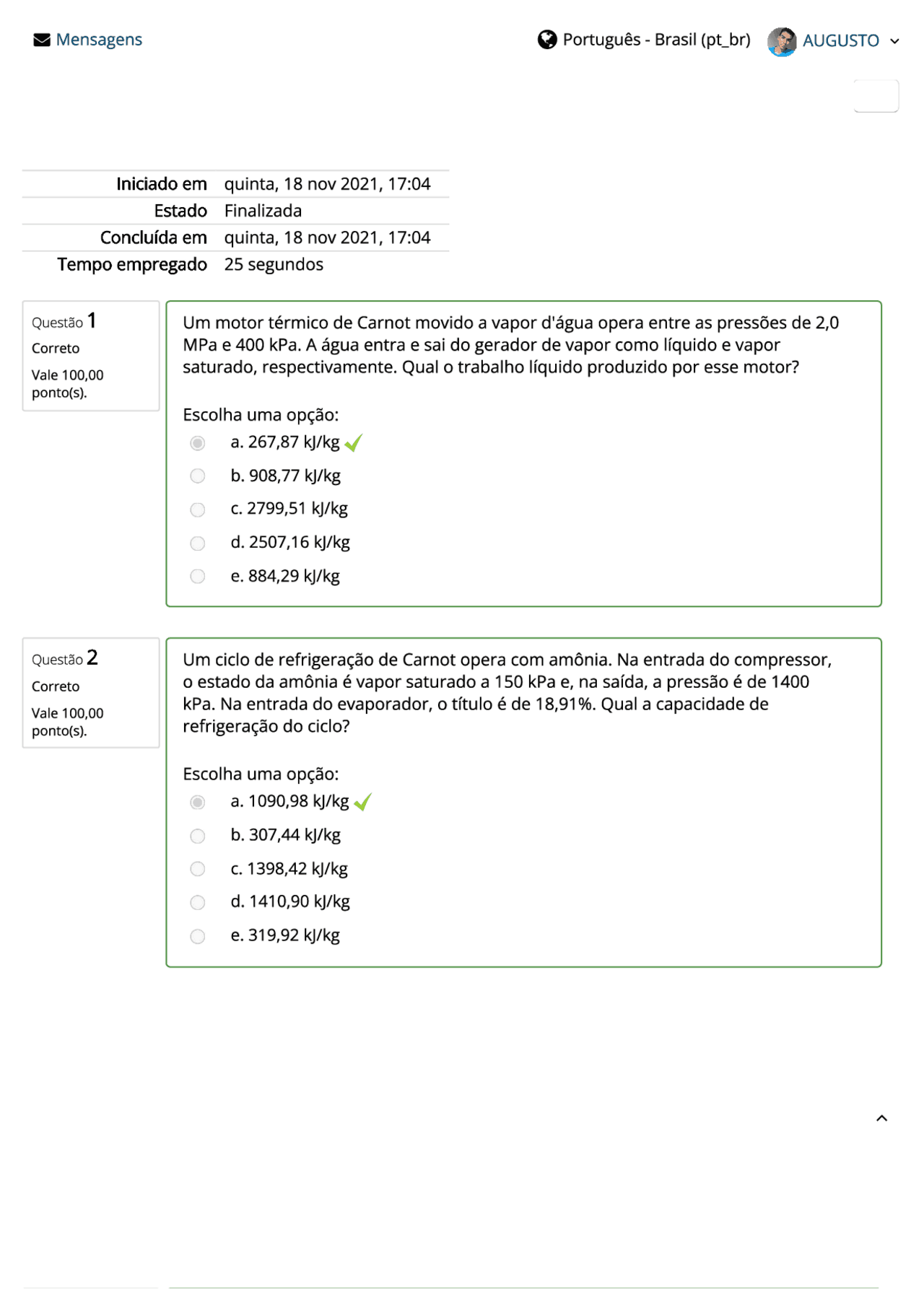Exercícios Termodinâmica Docsity