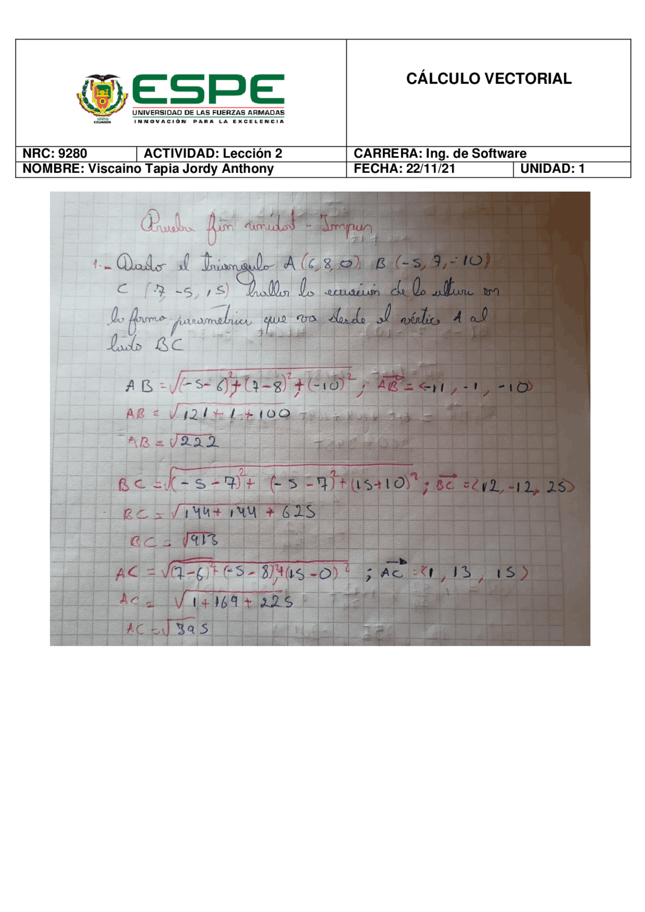 Ejercicios Calculo Vectorial Docsity