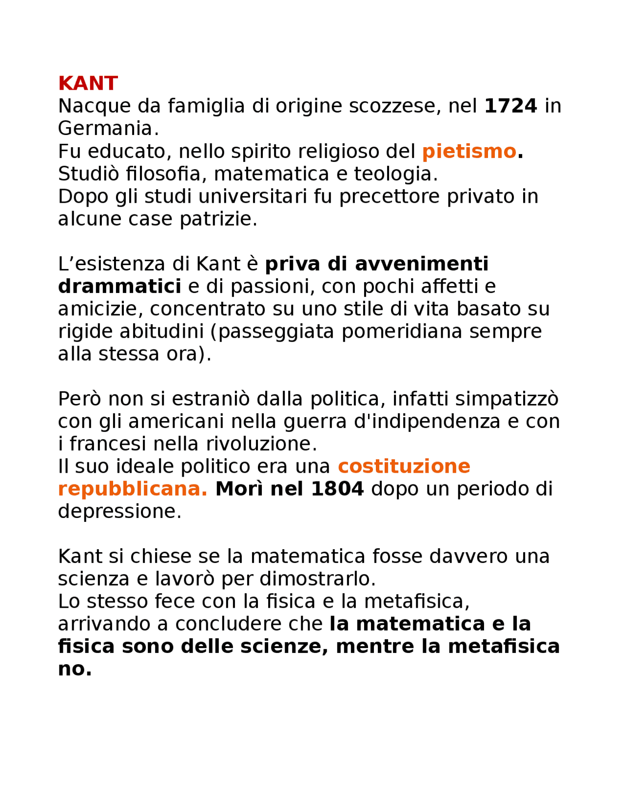 Kant E Critica Della Ragion Pura Docsity