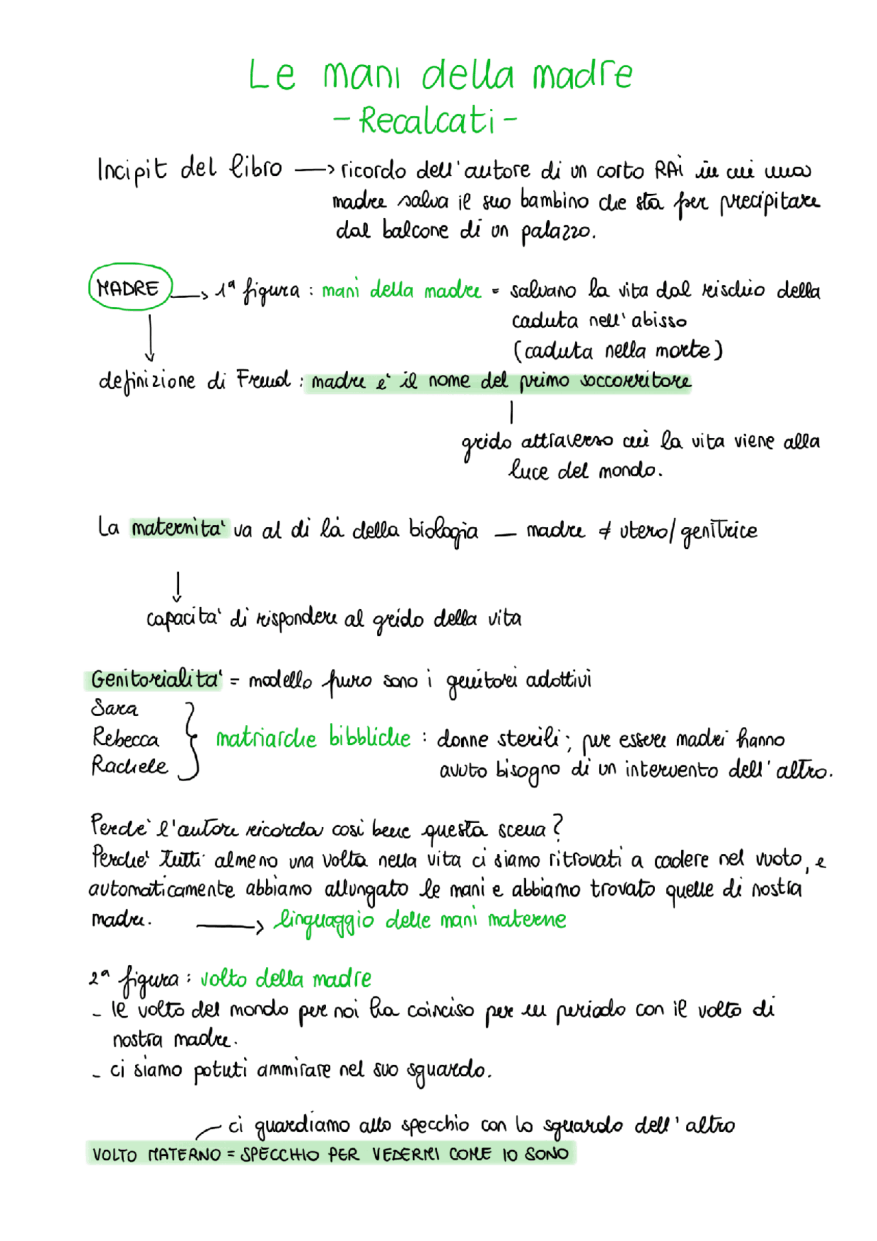 Riassunto Le Mani Della Madre Docsity