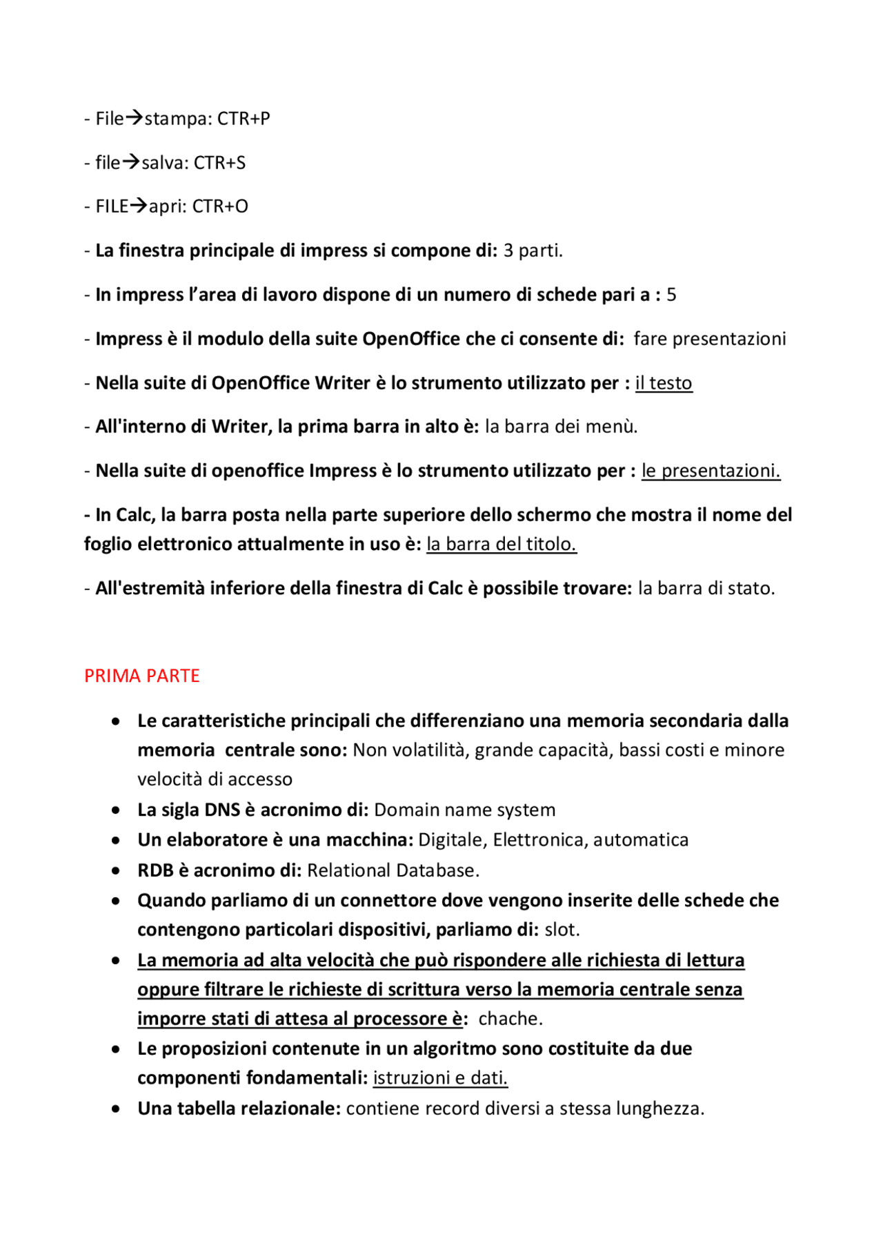 Strumenti Informatici Per Lo Sport Risposte Desame Docsity