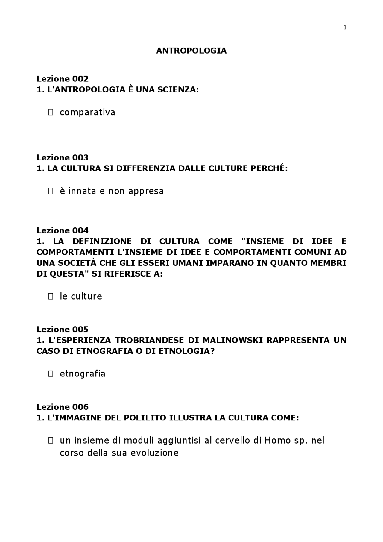 24 Cfu Antropologia Docsity