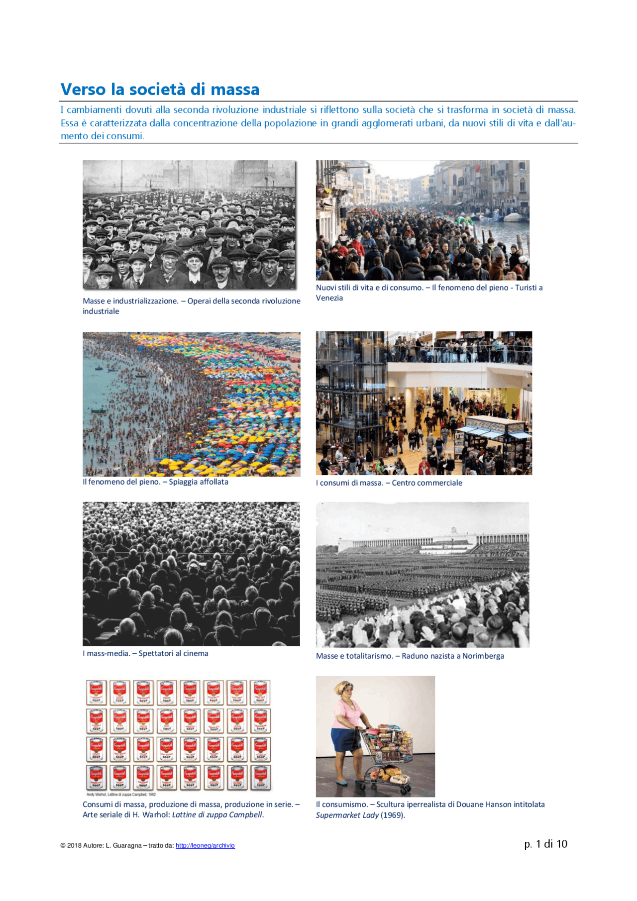 Società Di Massa Storia Docsity