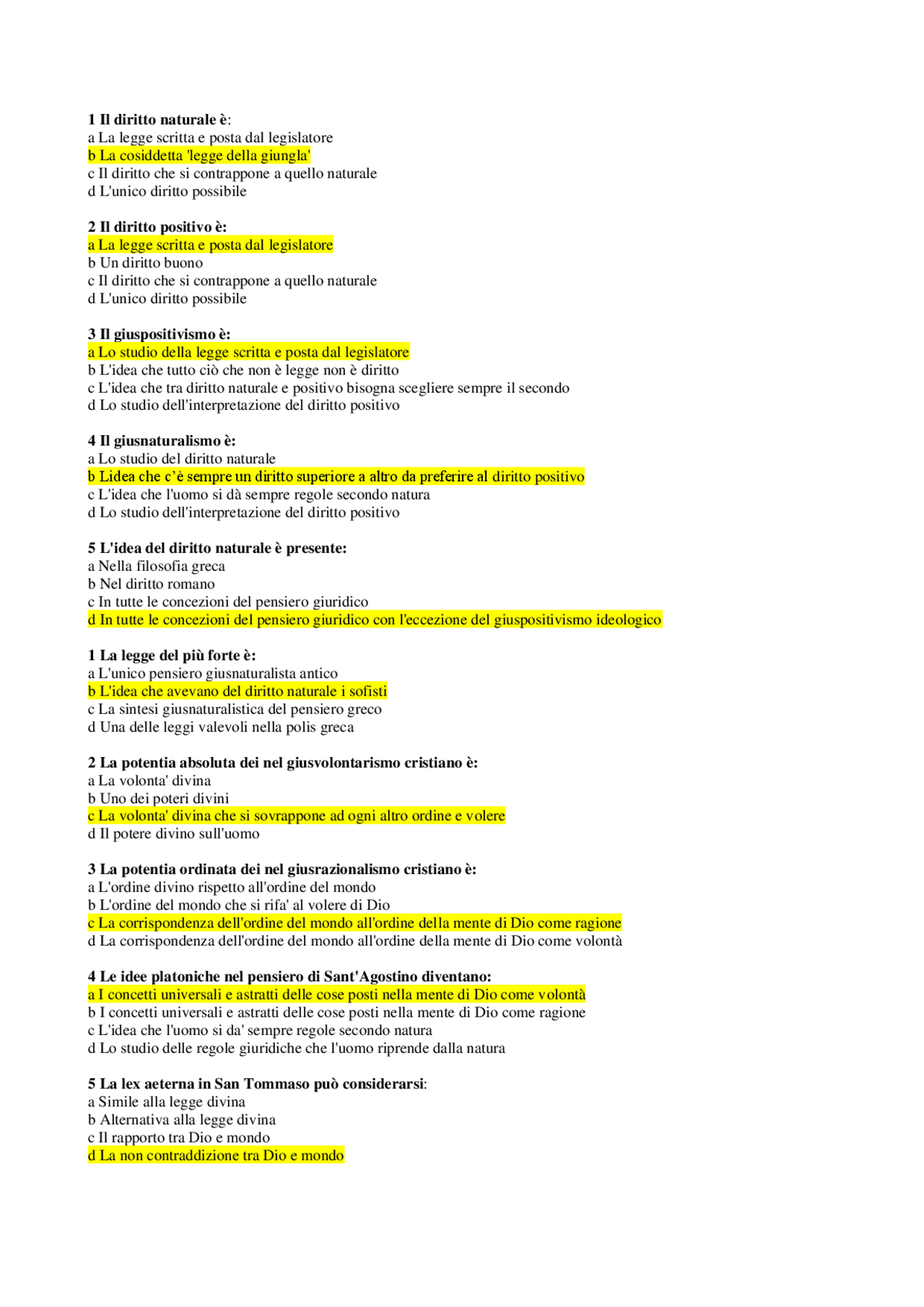 Domande E Risposte Corso Di Filosofia Del Diritto Docsity
