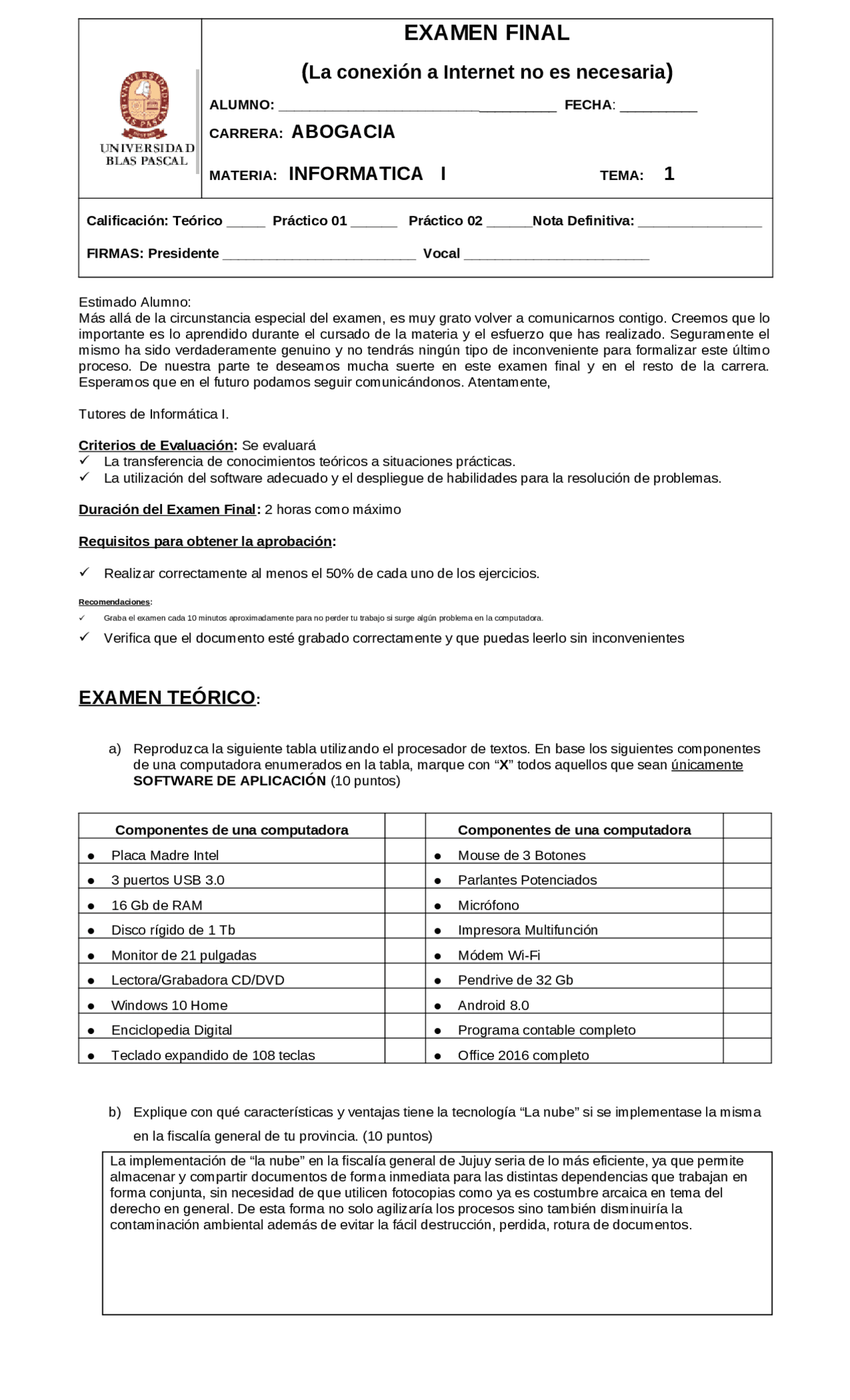 Final De Informatica Docsity