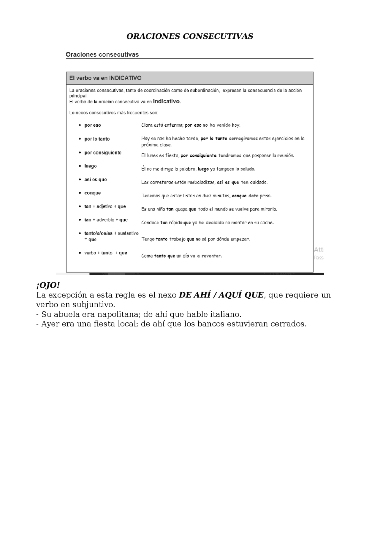 ORACIONES CONSECUTIVAS - para la uni - Docsity