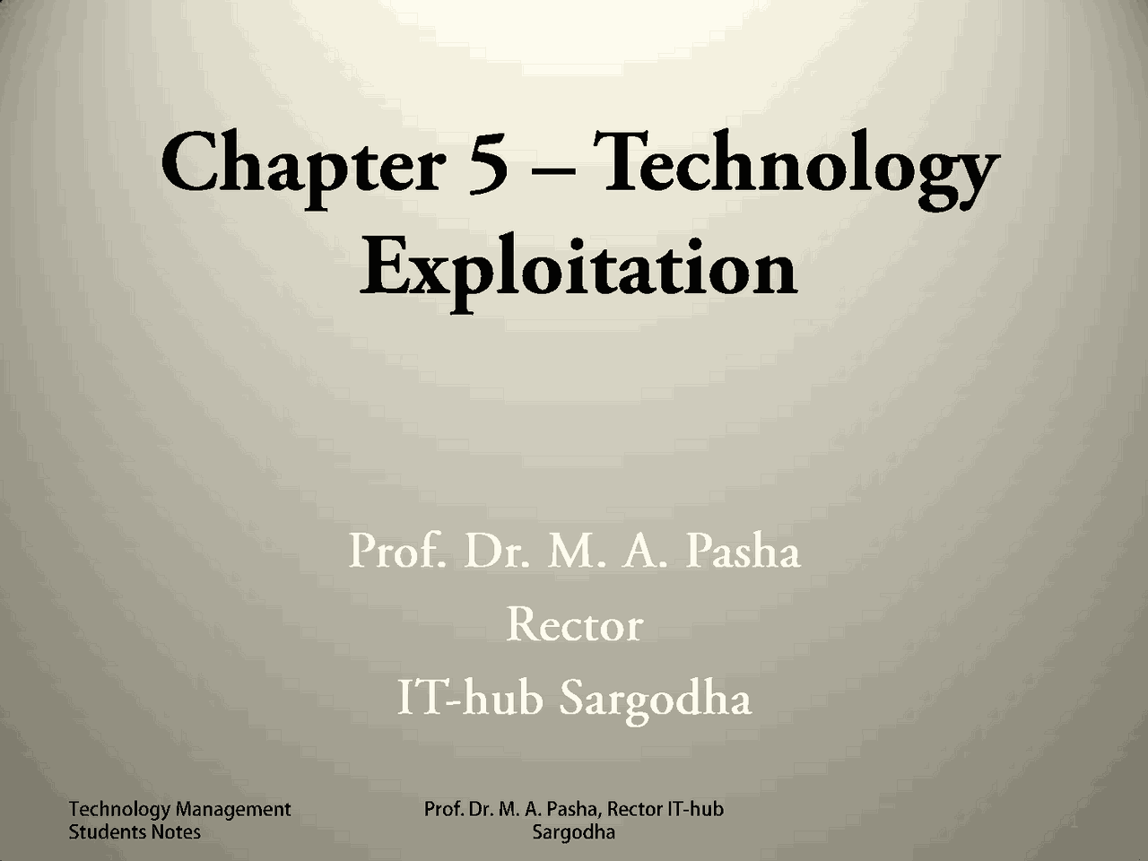 Technology exploitation - Docsity