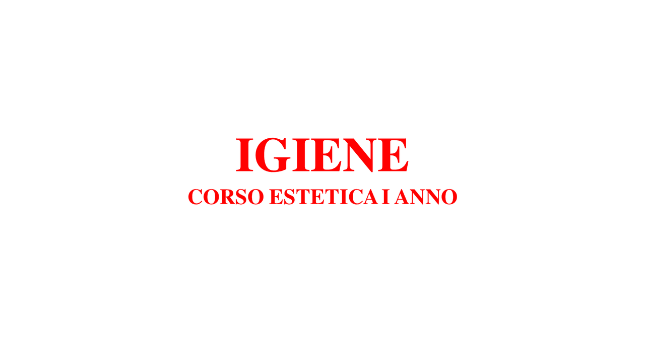 Slide Igiene Generale Docsity