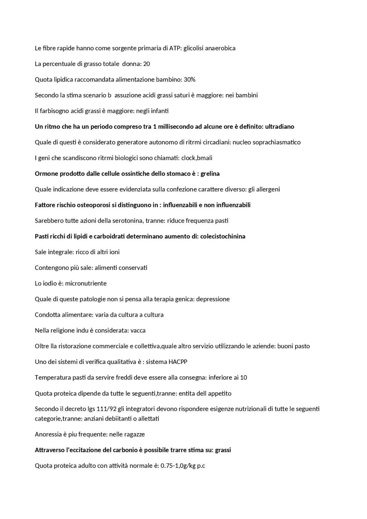Scienze Dietetiche L 22 Pegaso Domande Risposte Piattaforma Docsity