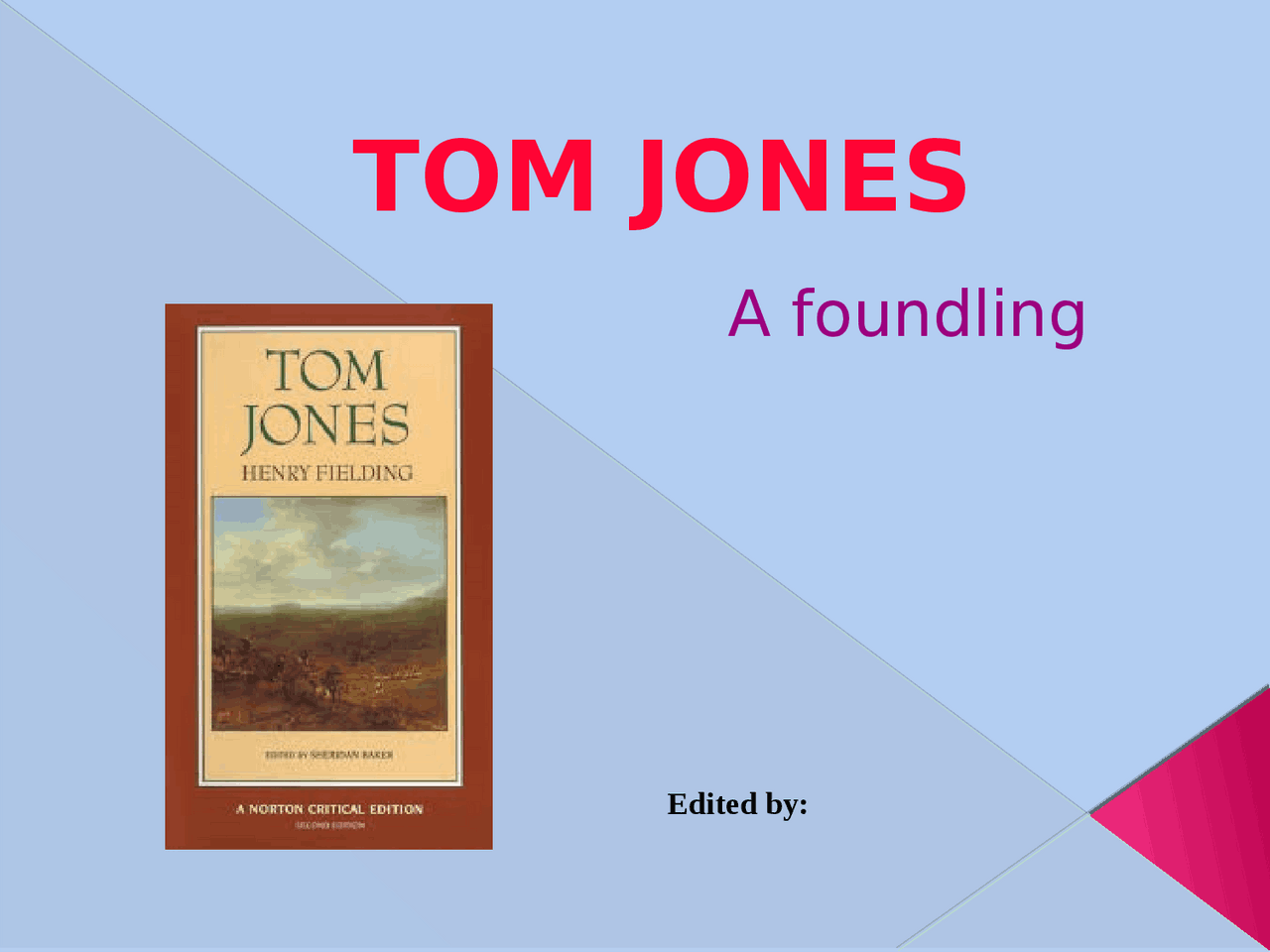 Powerpoint Scritto In Inglese Che Riassume Tom Jones Schemi E Mappe