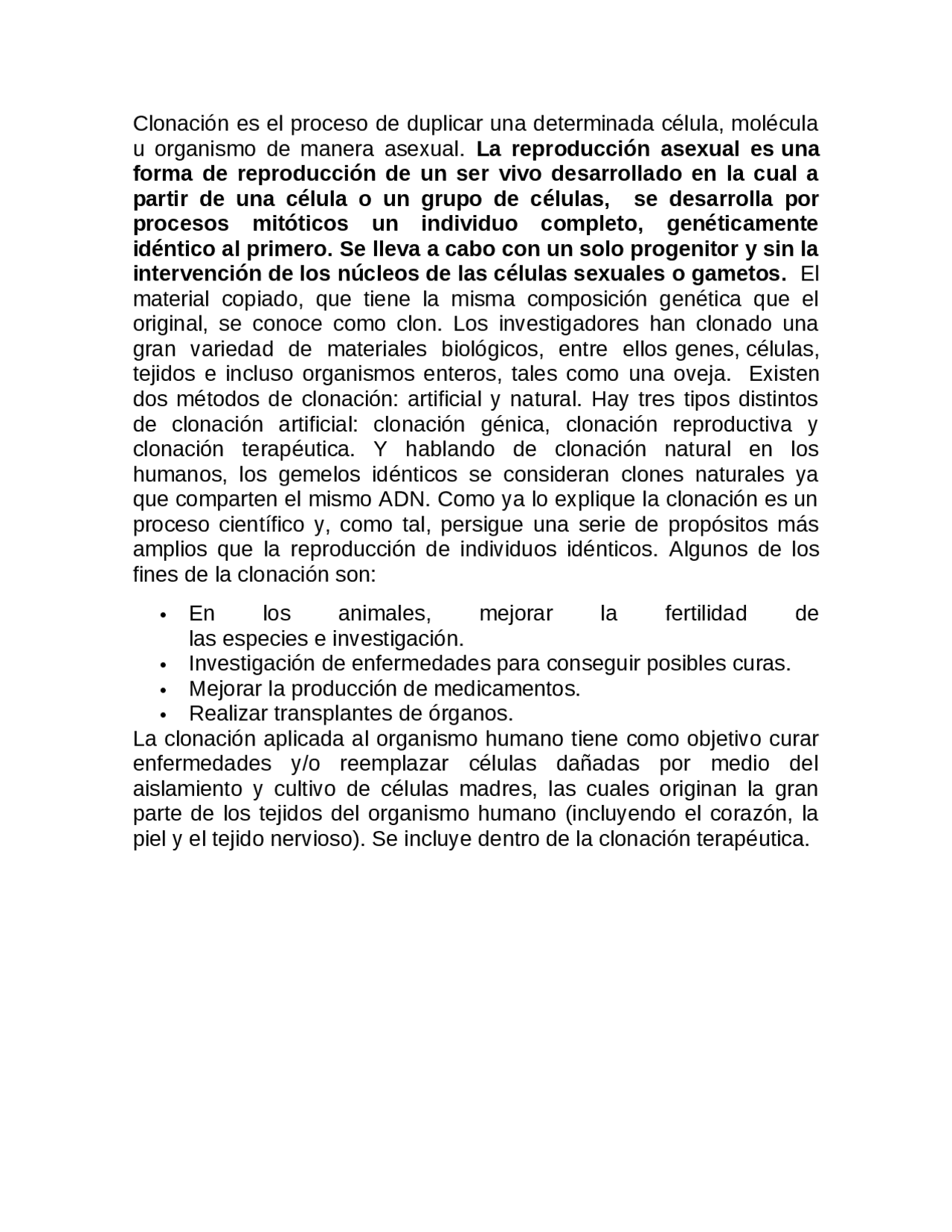 Clonación De La Célula Resúmenes De Biología Docsity