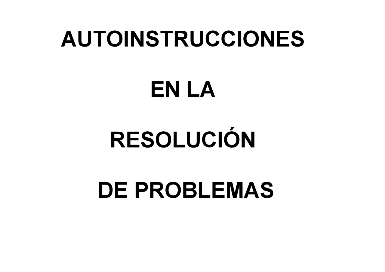 INSTRUCCIONES PARA RESOLVER PROBLEMAS | Guide, Projets, Recherche de Psicologia | Docsity