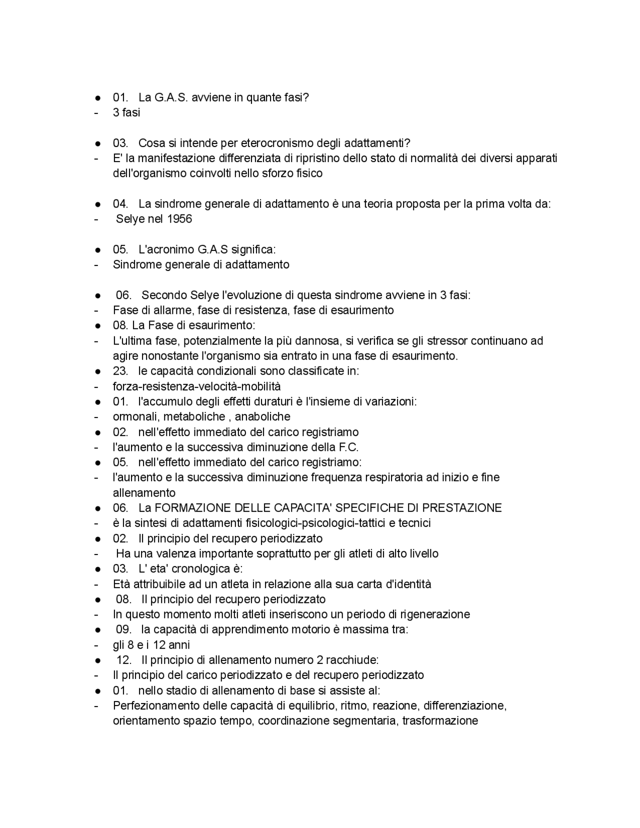 Teoria E Metodologia Dellallenamento Docsity
