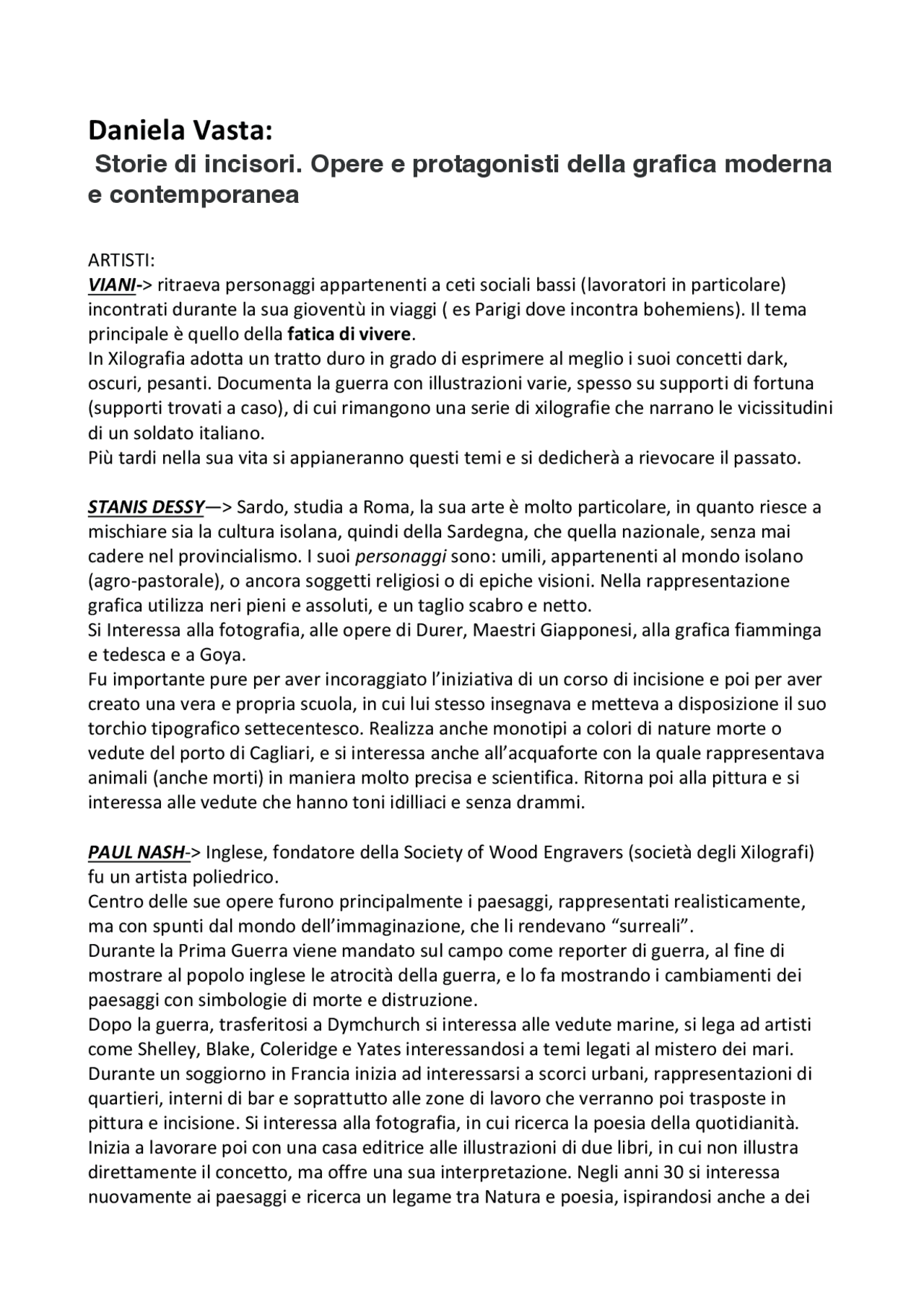 Riassunto Libro Daniela Vasta Storie Di Incisori Docsity