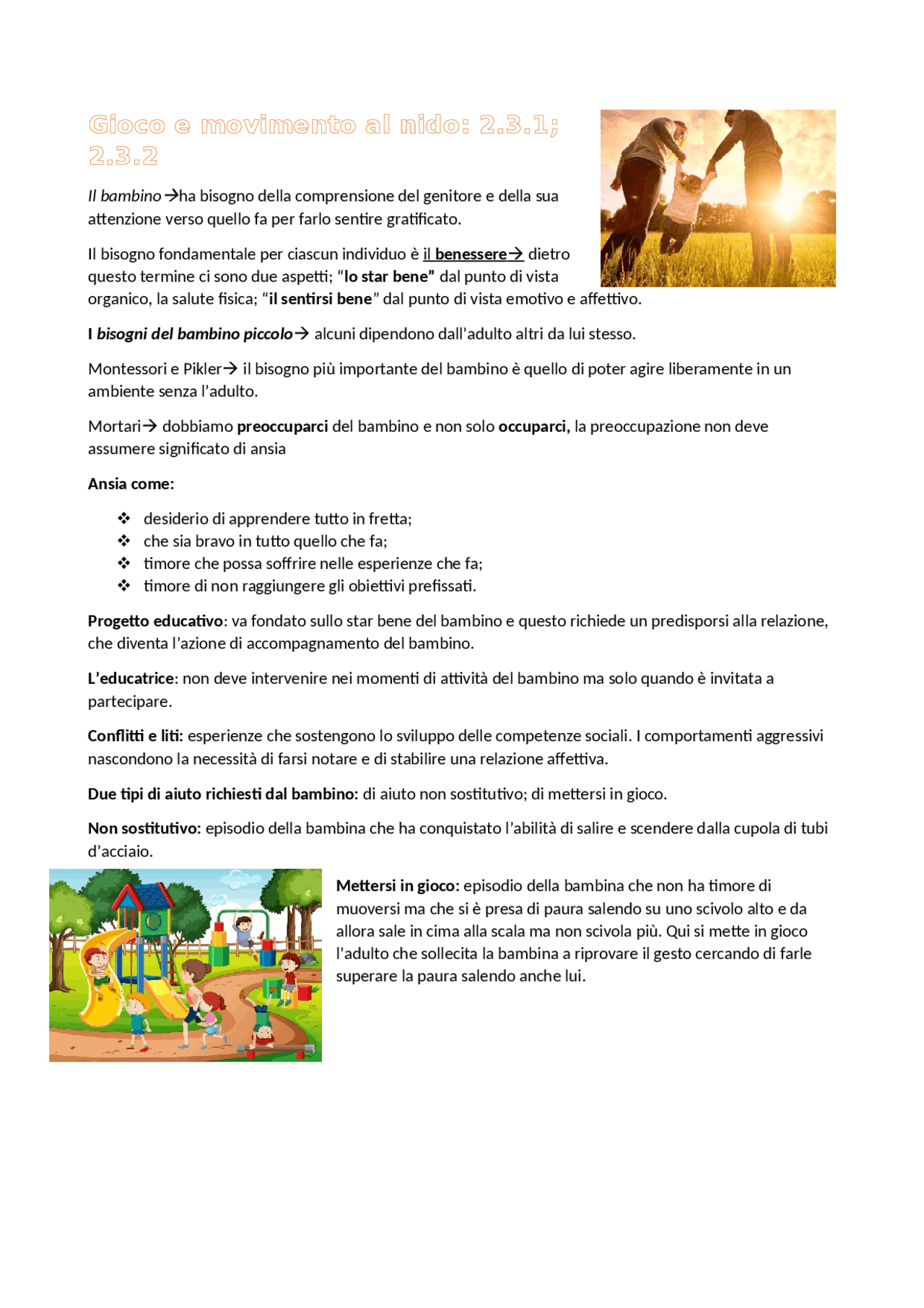 Appunti Gioco E Movimento Al Nido Docsity