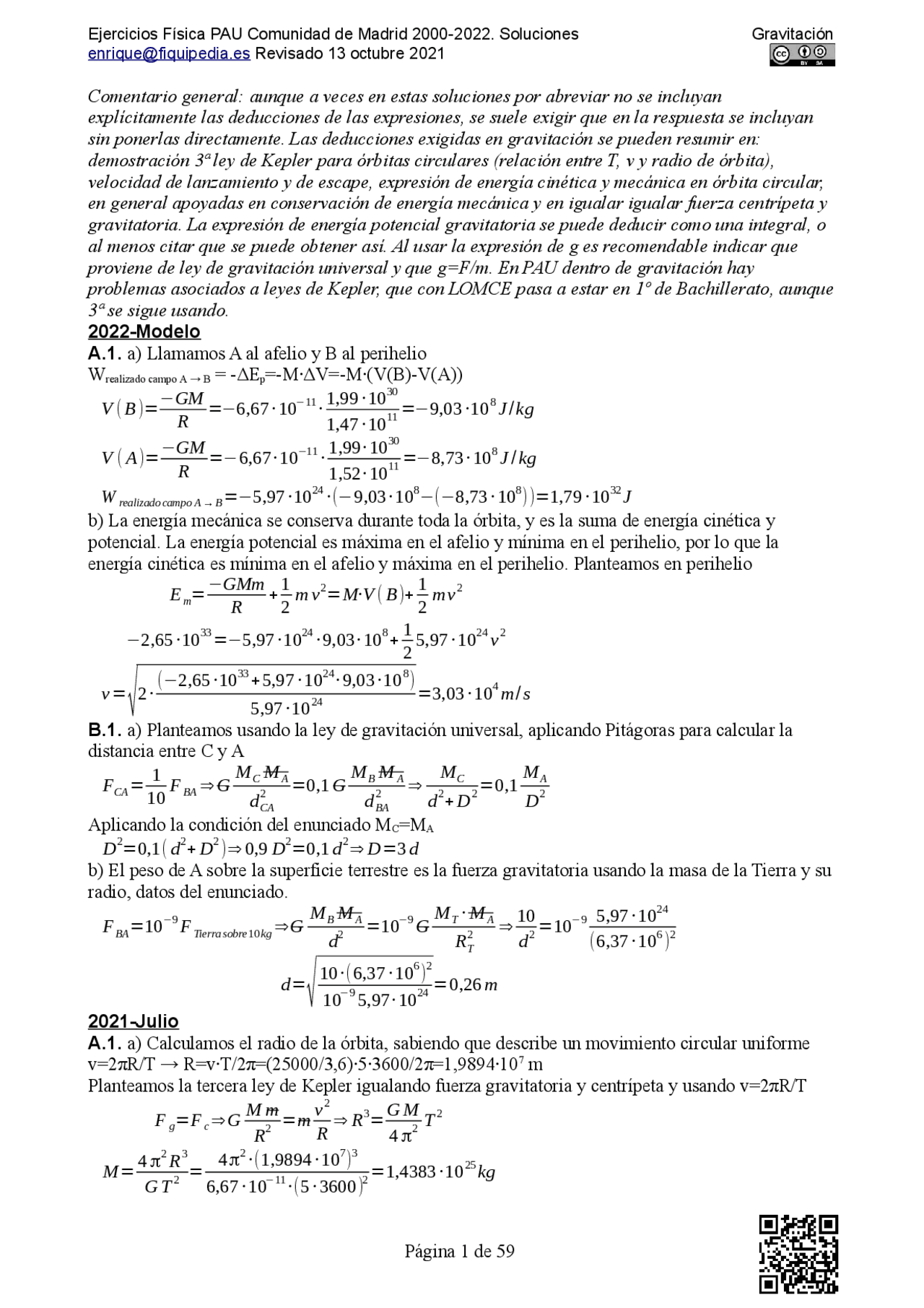 Soluciones Ejercicios Campo Gravitatorio Evau Exámenes De Física