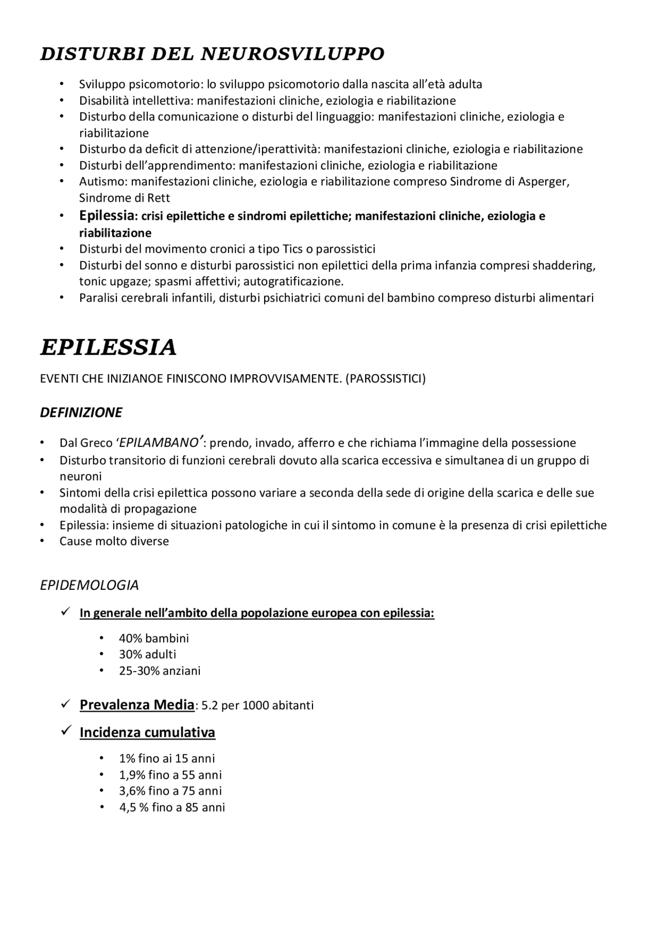 Neuropsichiatria Infantile Docsity