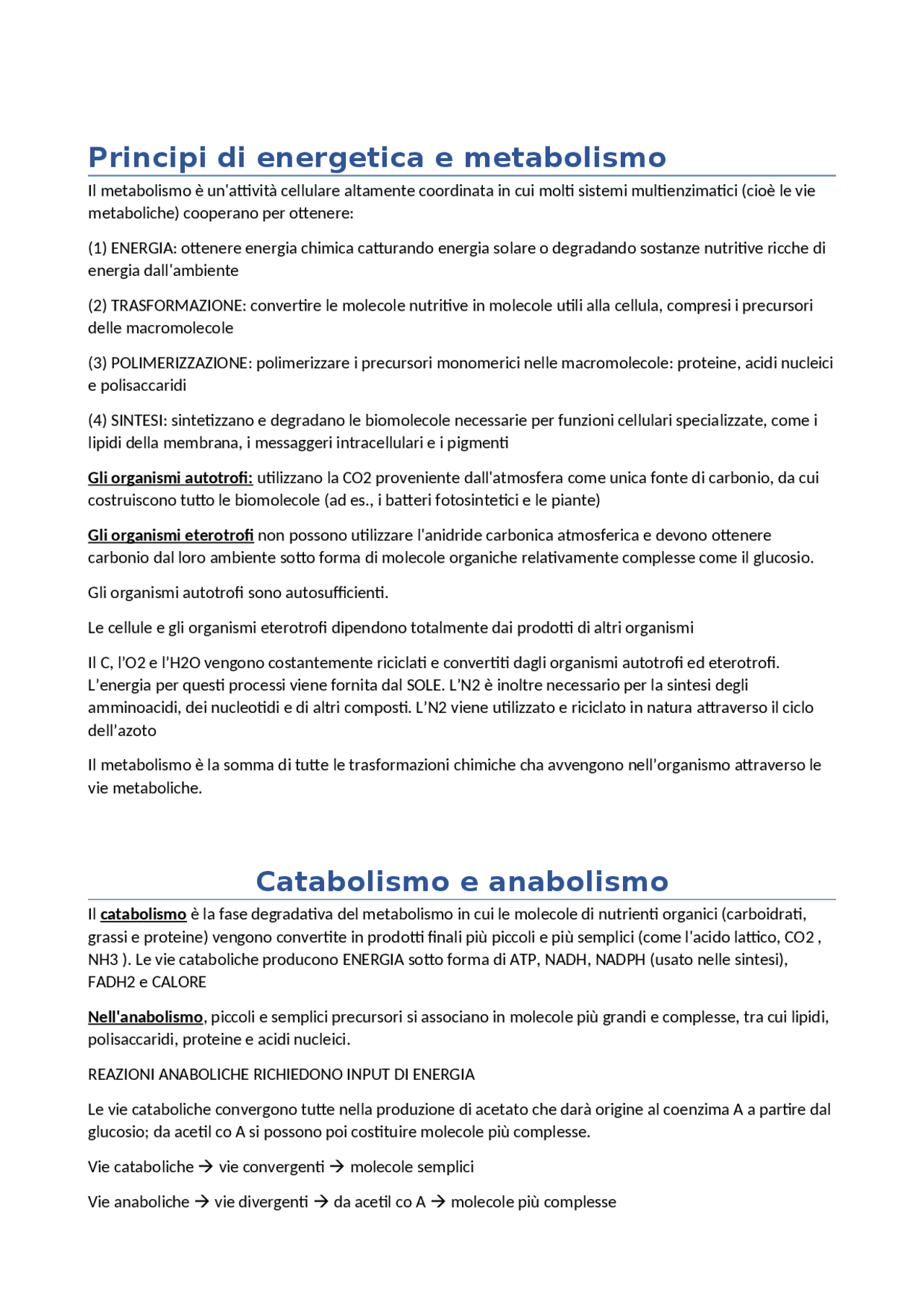 Metabolismo Del Glucosio Docsity