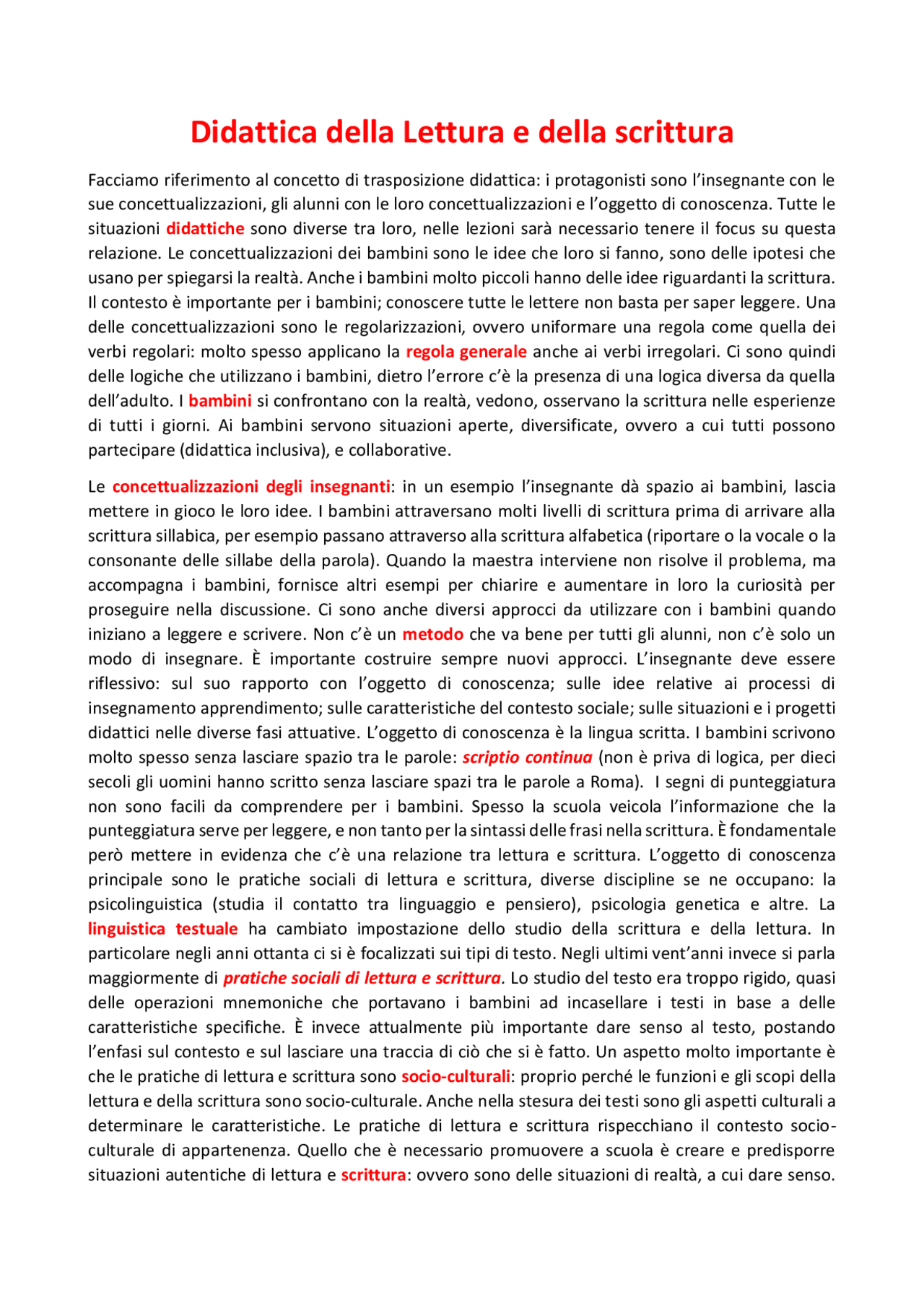 Appunti Del Corso Di Letto Scrittura Docsity