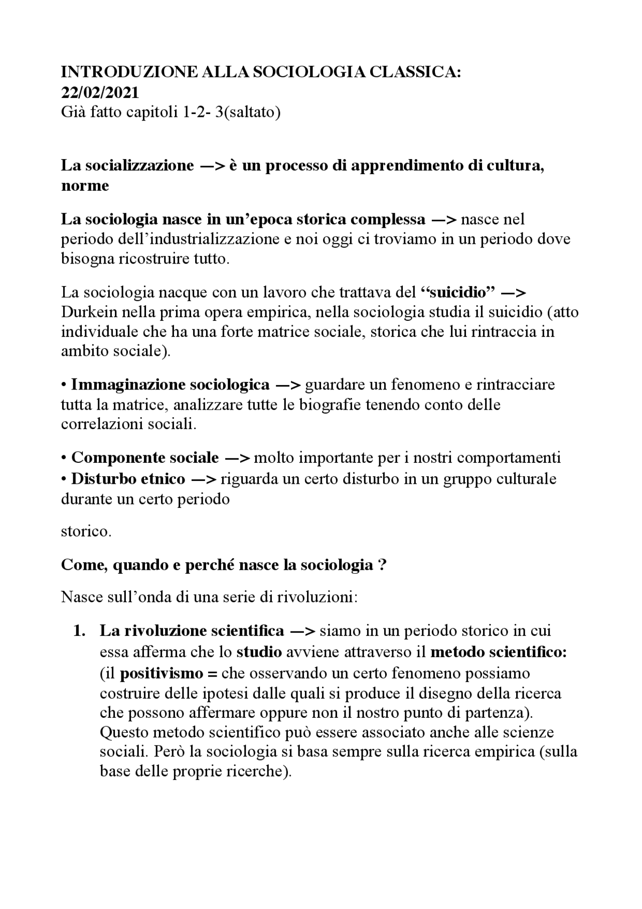 Introduzione Alla Sociologia Classica Docsity