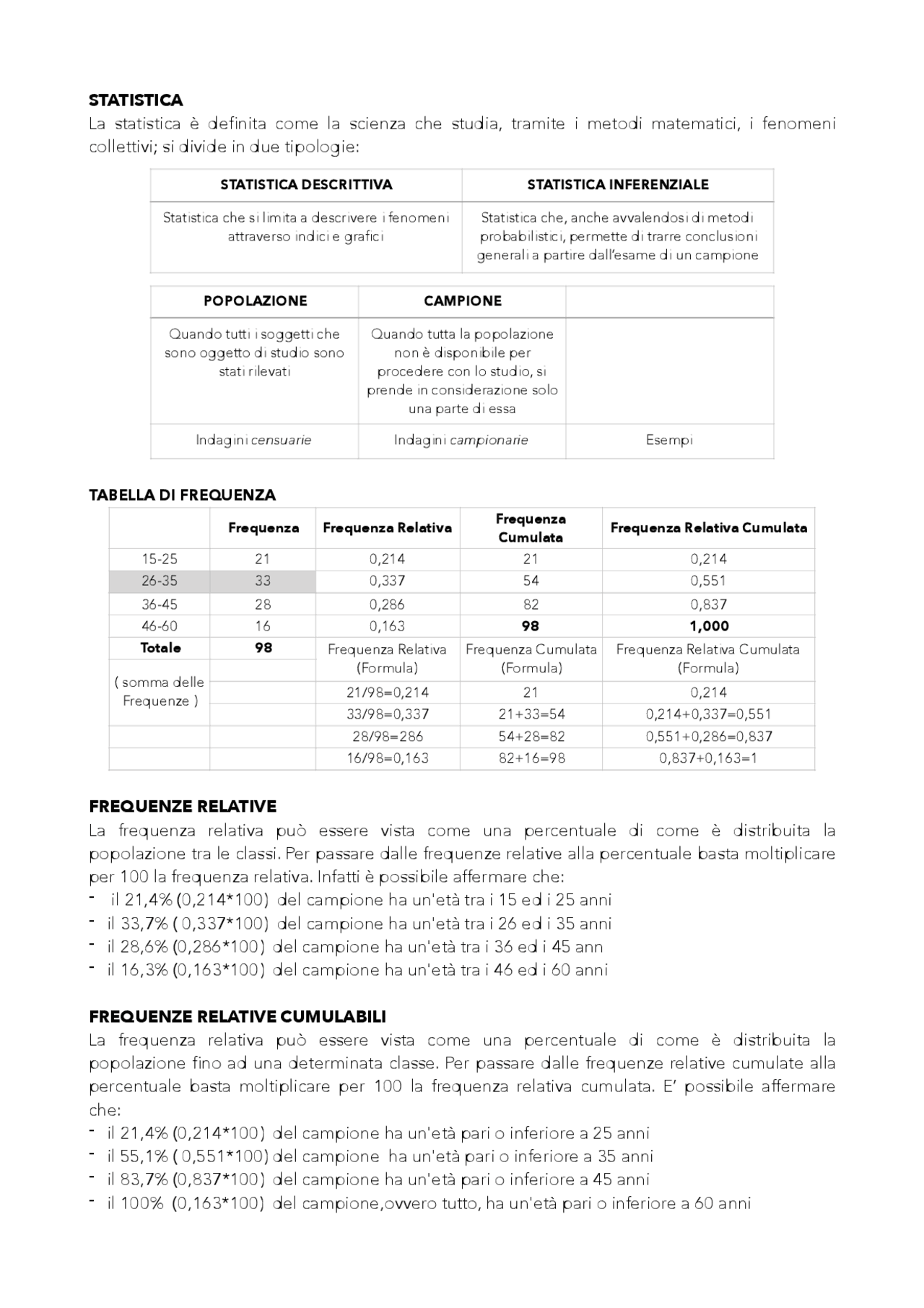 Appunti Di Statistica Docsity