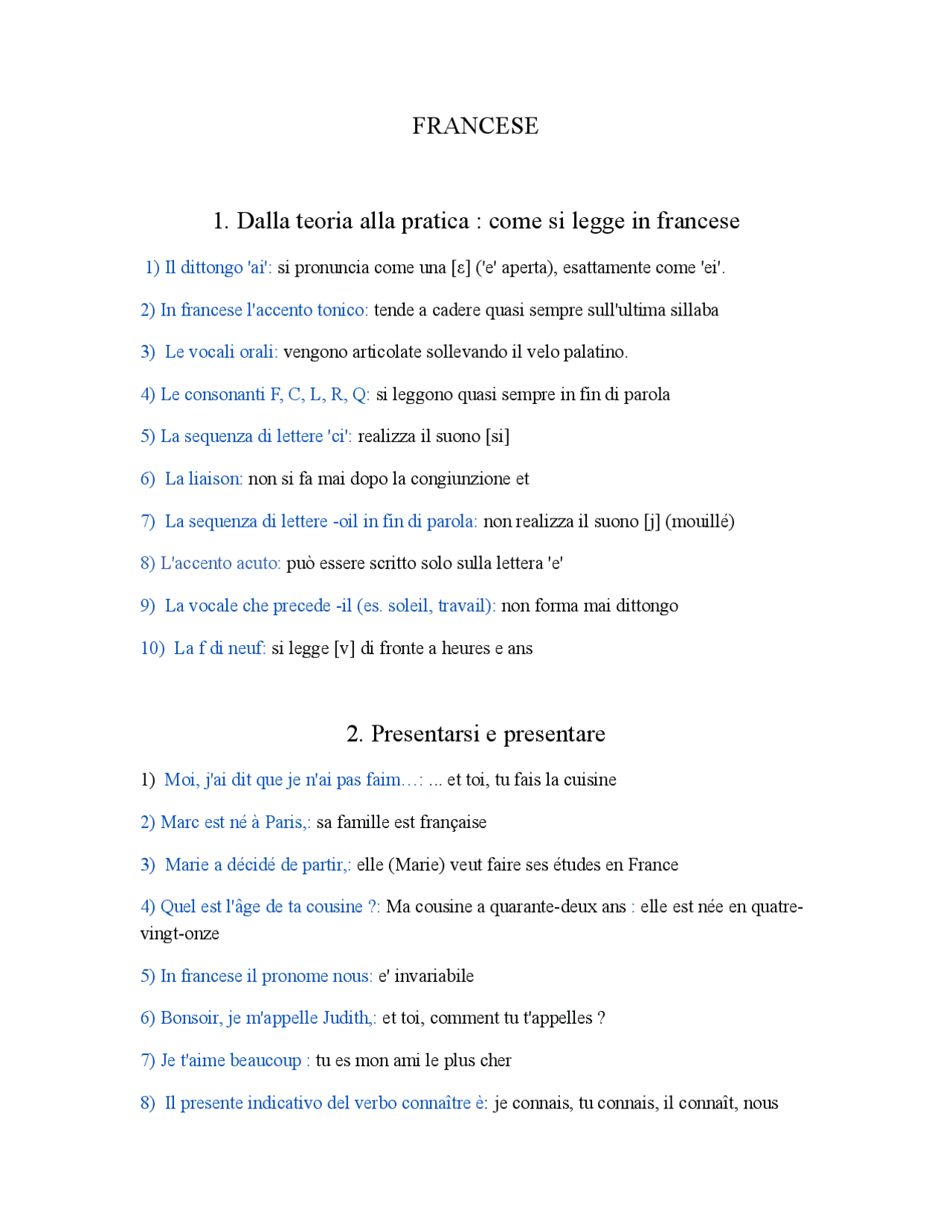 Francese Pegaso Orale Docsity