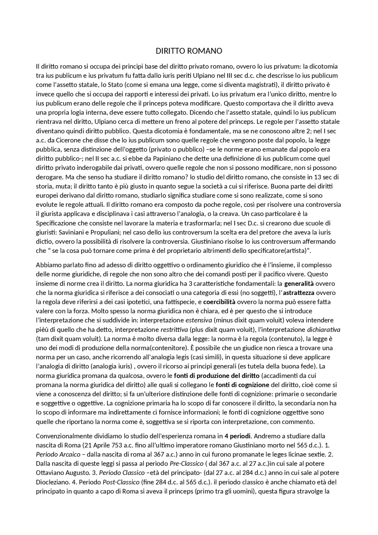 Appunti Istituzioni Diritto Romano Docsity
