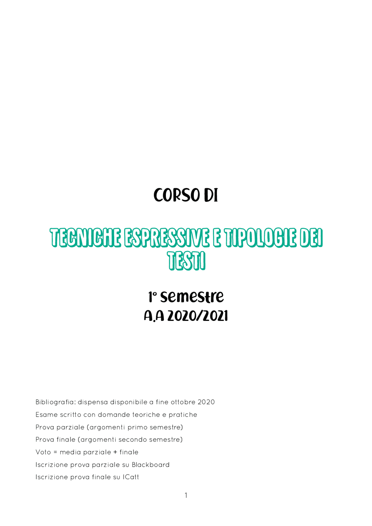 Appunti Del Corso Tecniche Espressive E Tipologie Dei Testi Docsity