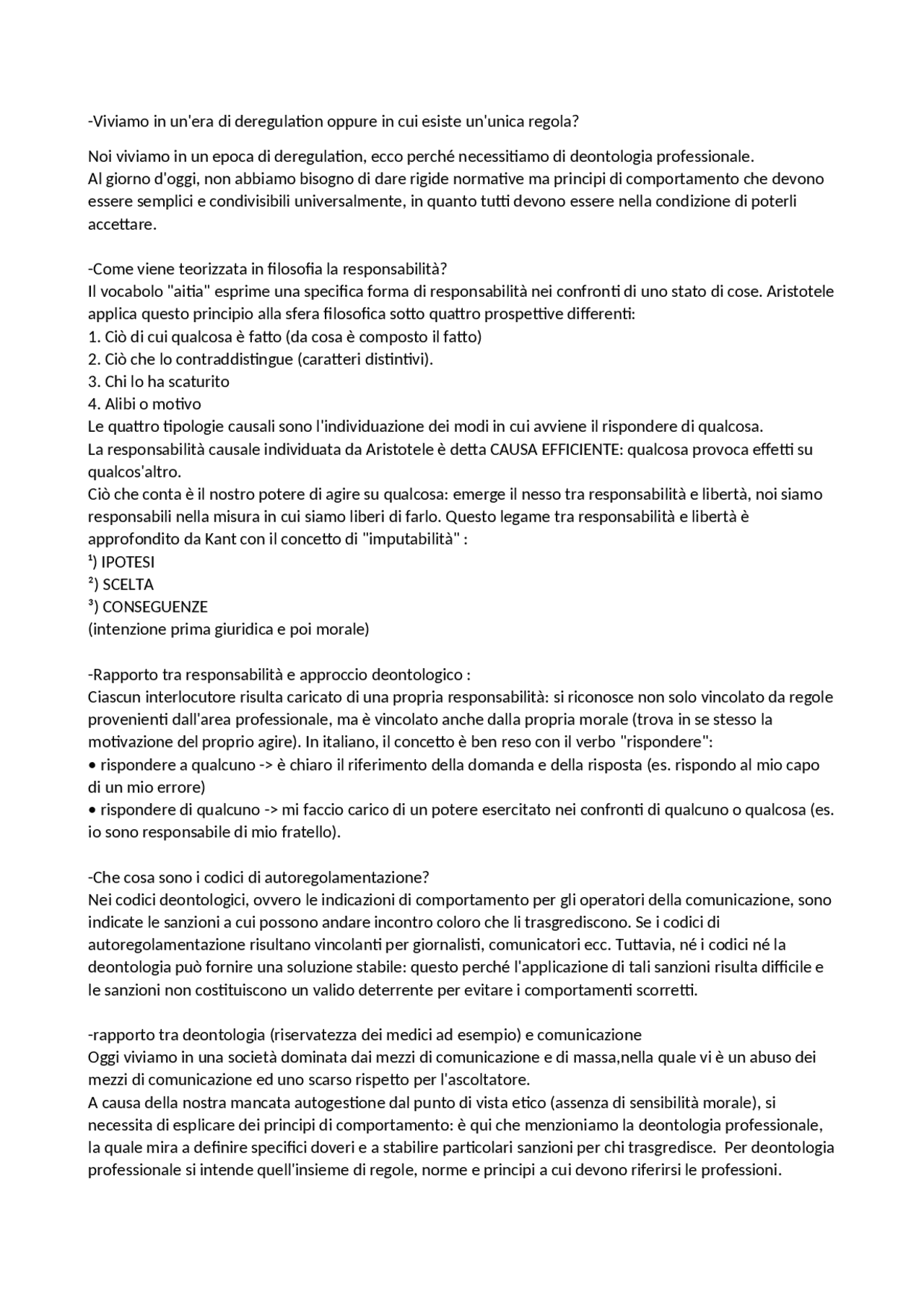 Domande E Risposte Etica Della Comunicazione Docsity