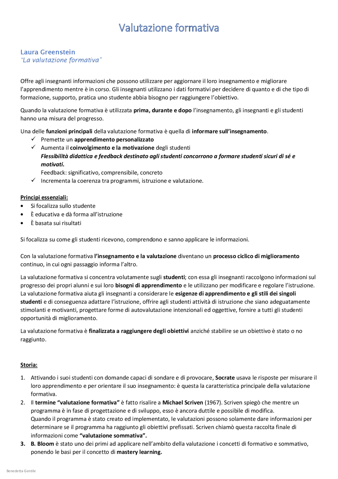 Riassunto Pedagogia Sperimentale E Valutazione Docsity