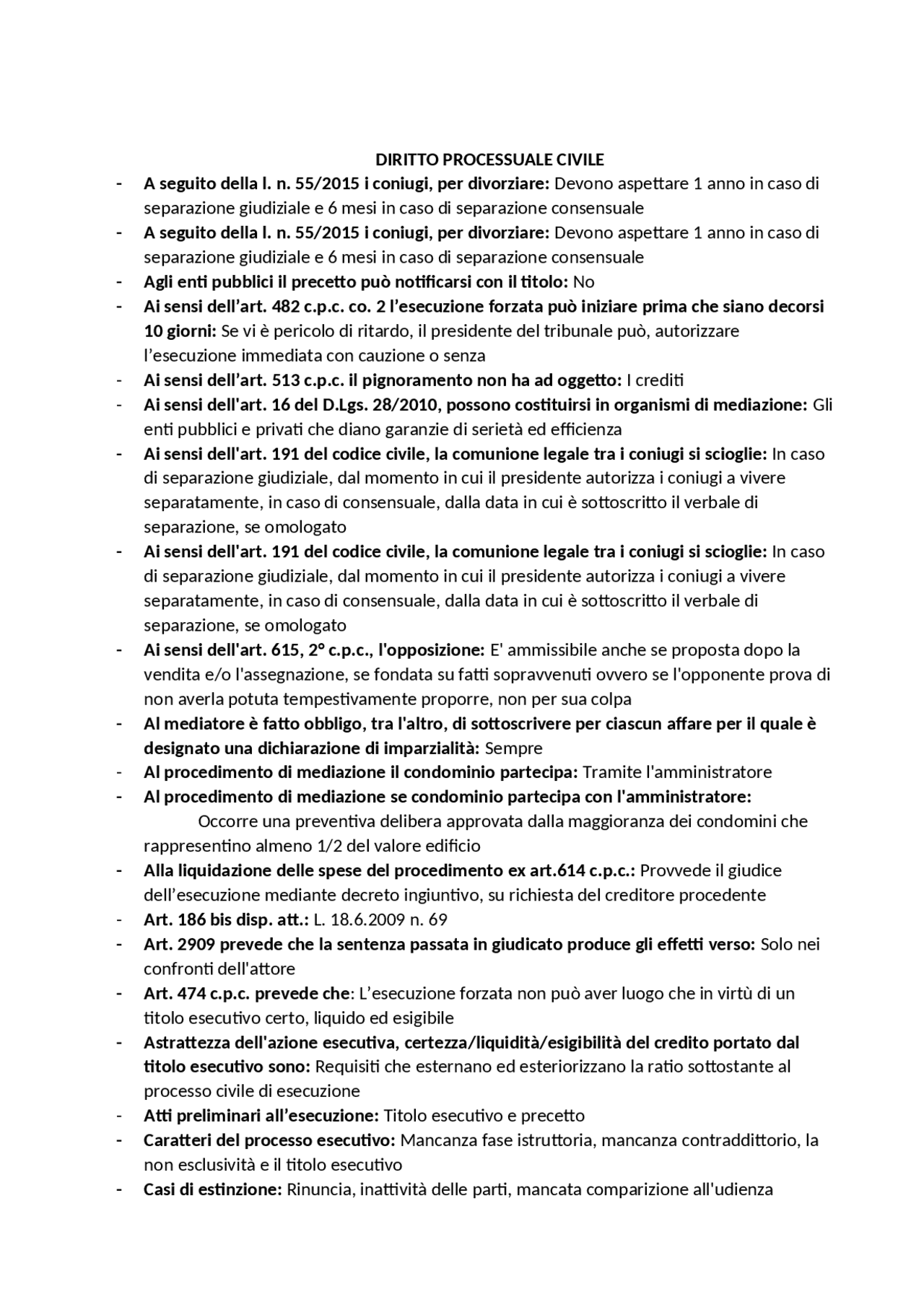 Test Esame Pegaso Diritto Processuale Civile Prove Desame Di