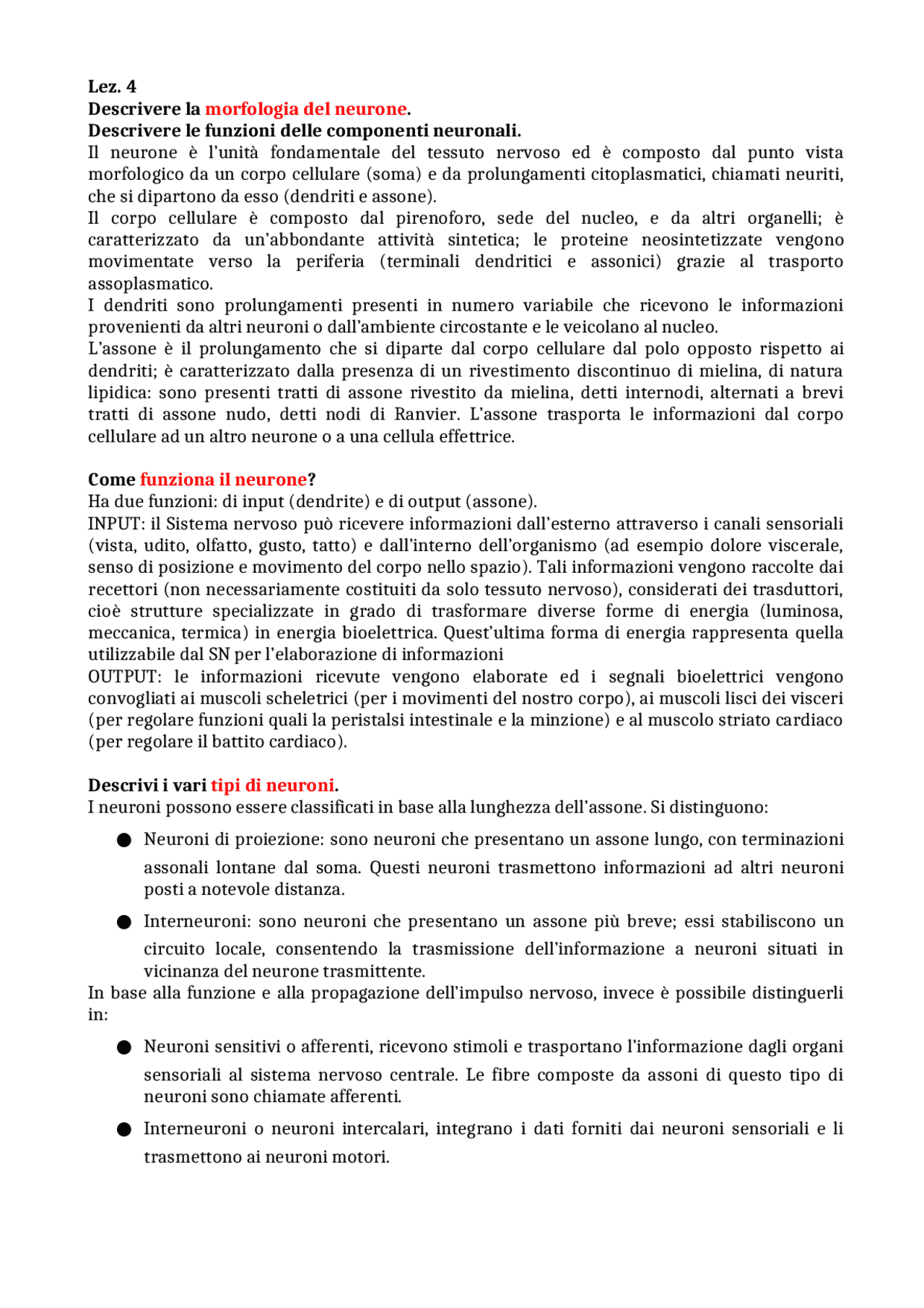 Neurofisiologia Ipsaro Passione Sara Domande Aperte Prove Desame
