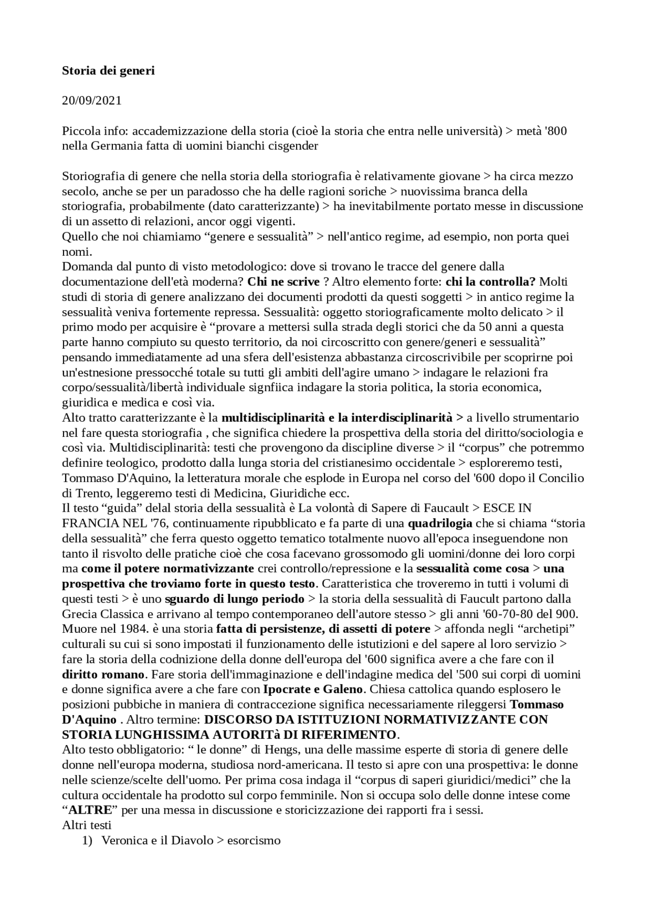 Appunti Storia Dei Generi Docsity