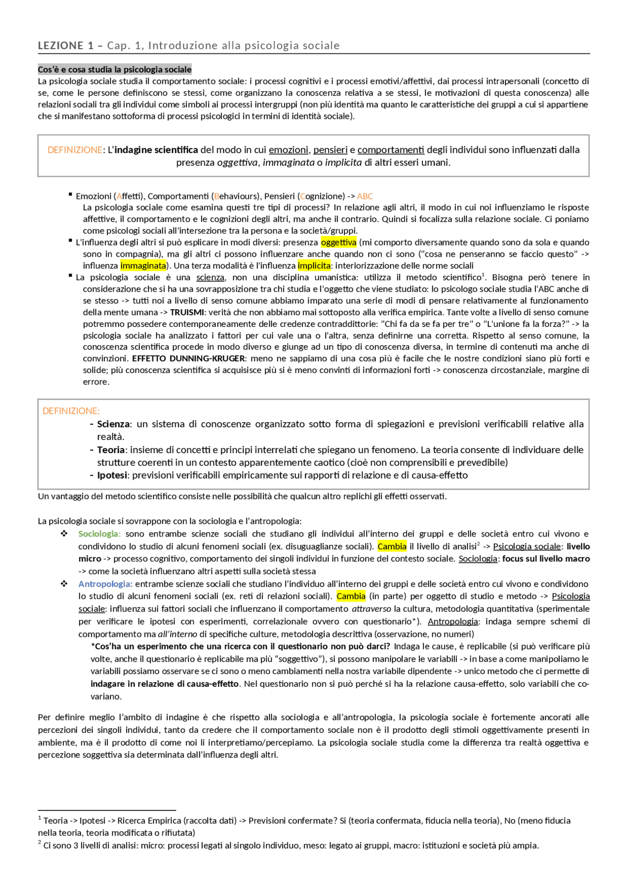 Psicologia Sociale Teorie E Metodi Docsity