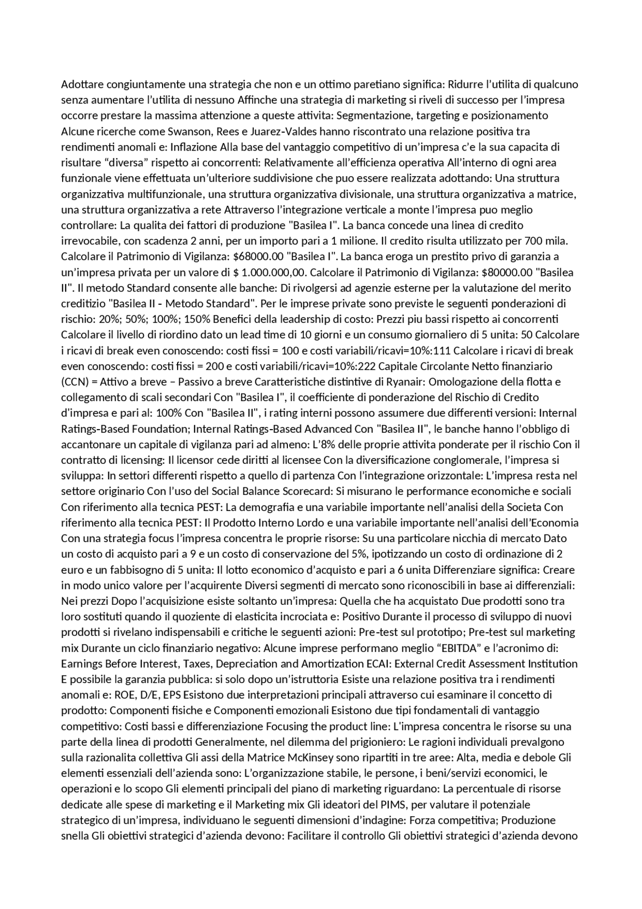 Economia E Gestione Delle Imprese Esercizi 2 Docsity