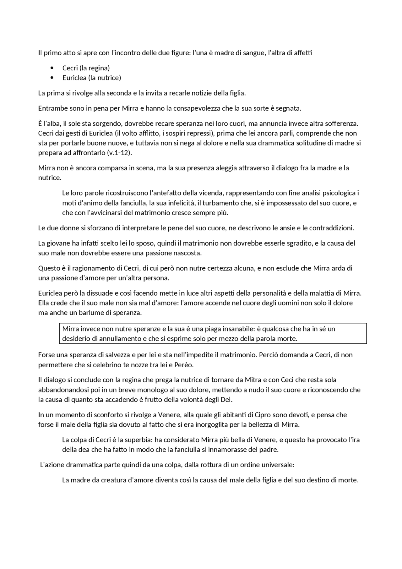 La Mirra Di Alfieri Appunti Di Letteratura Docsity