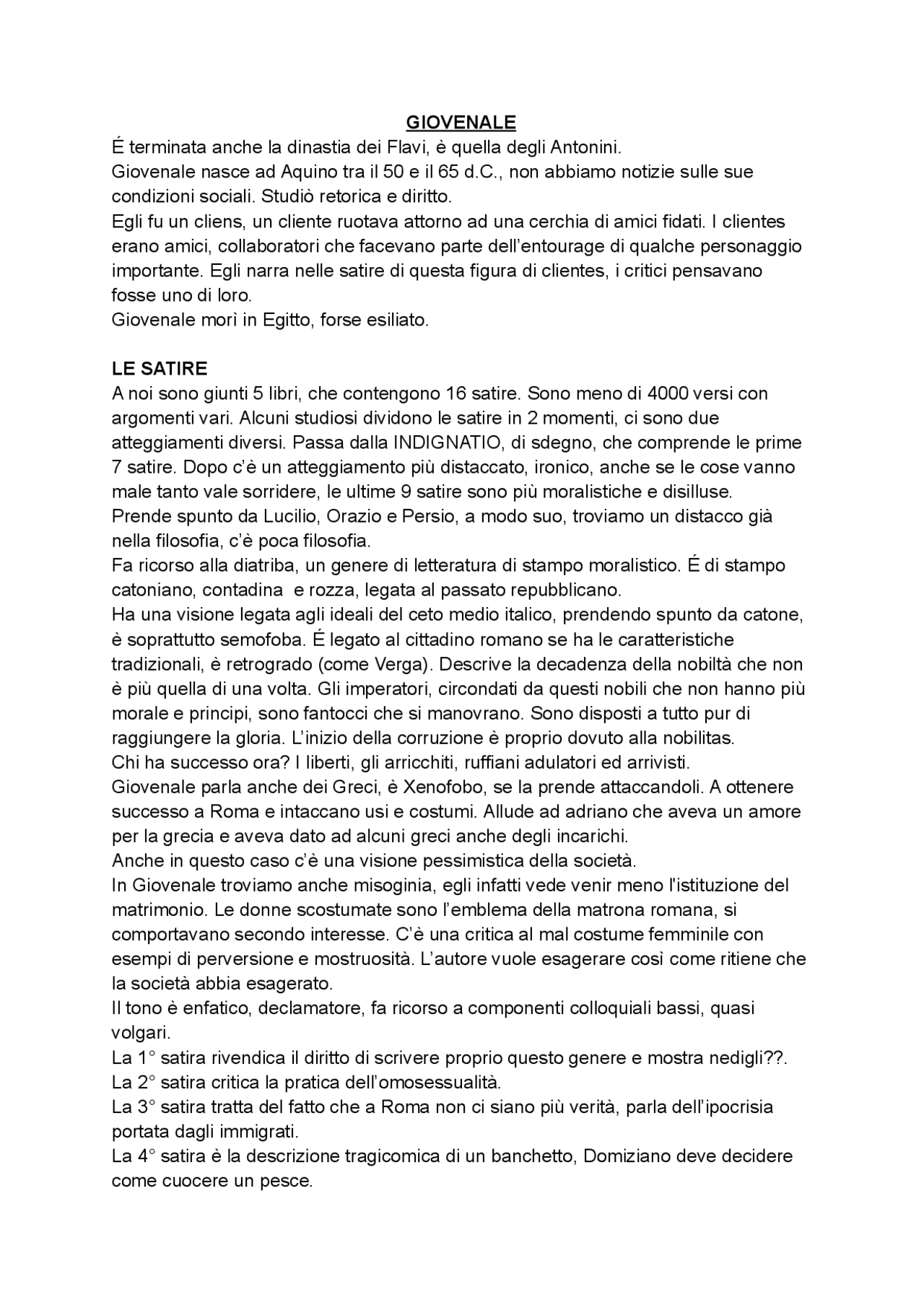 Decimo Giunio Giovenale E Marziale Docsity
