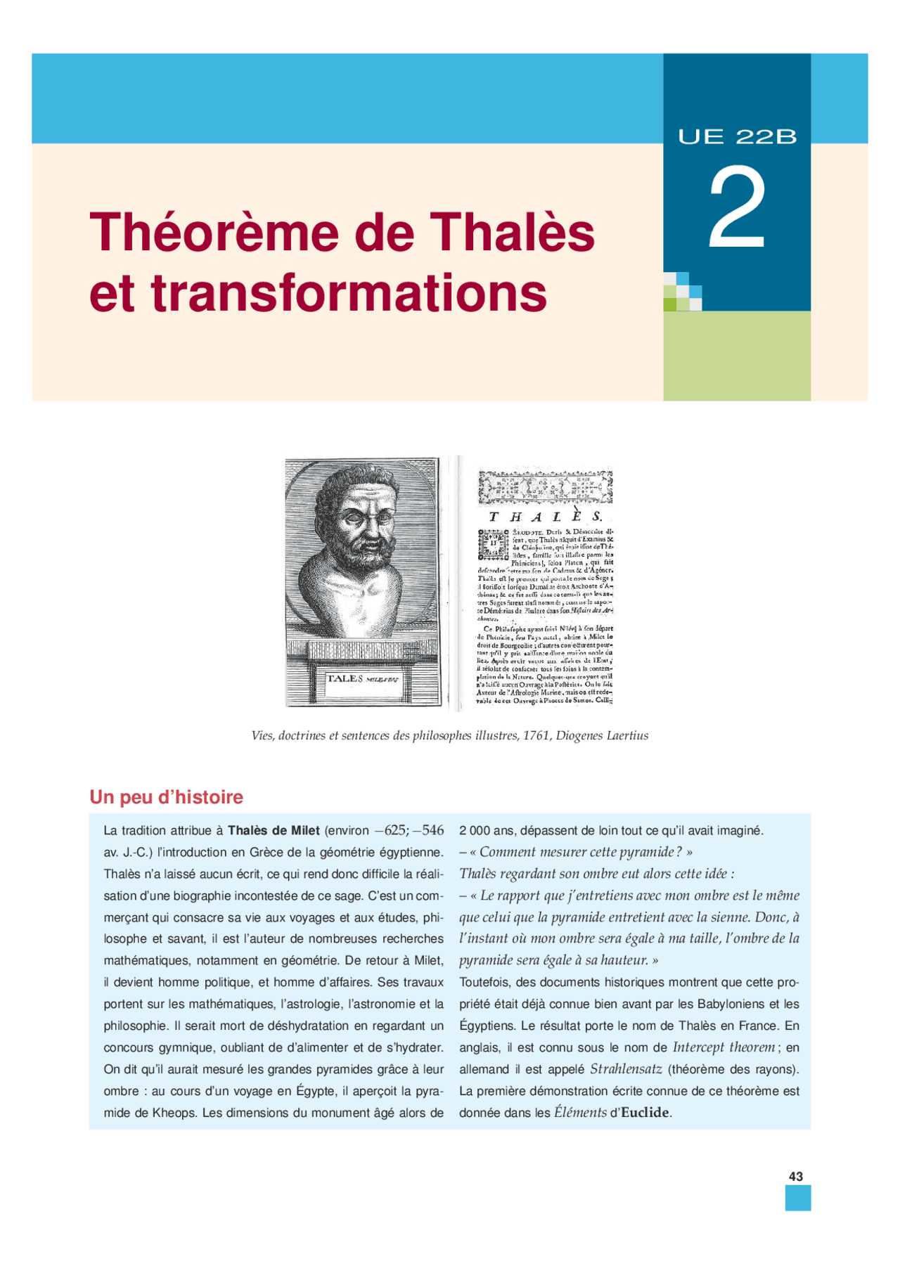 Théorème De Thalès Et Transformations Lectures Mathématiques Docsity