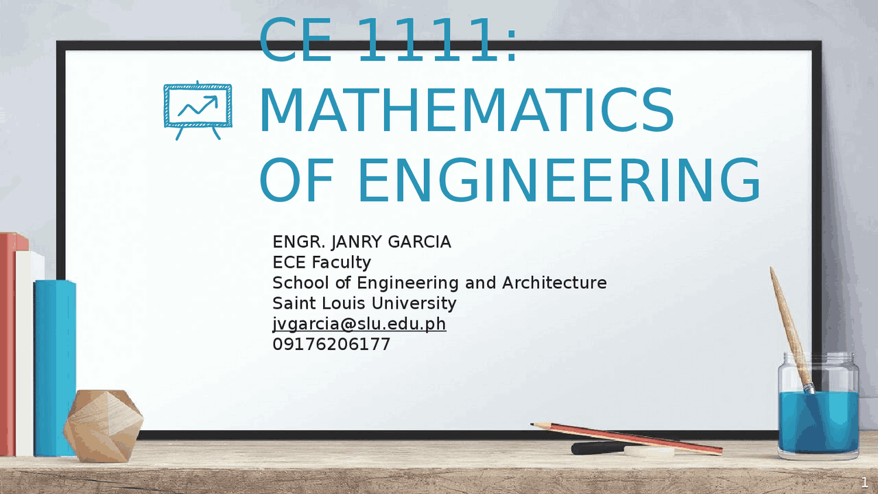 CE 1111 Module 6 Mathematics of Engineering - Docsity