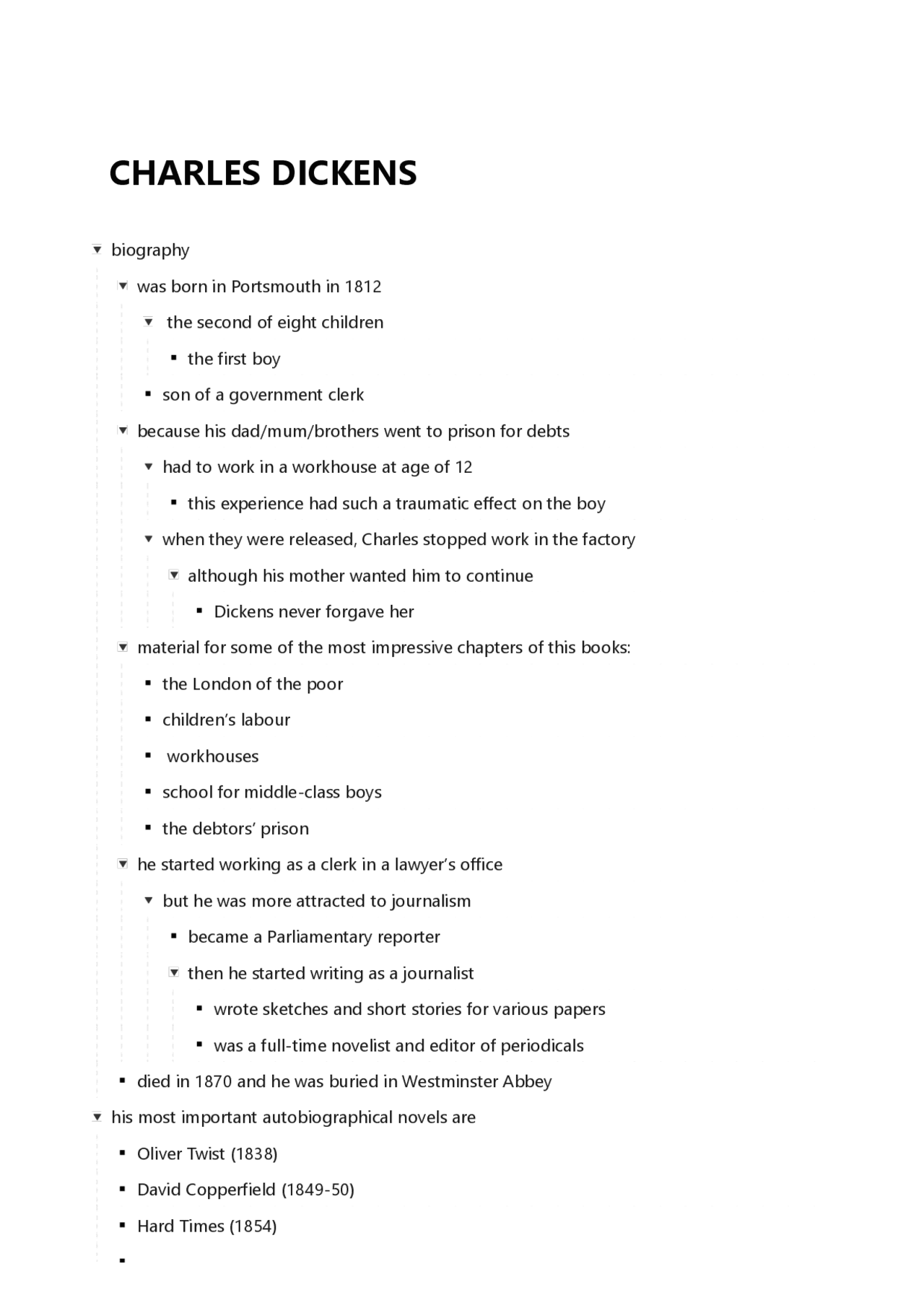 Schema Su Charles Dickens Docsity