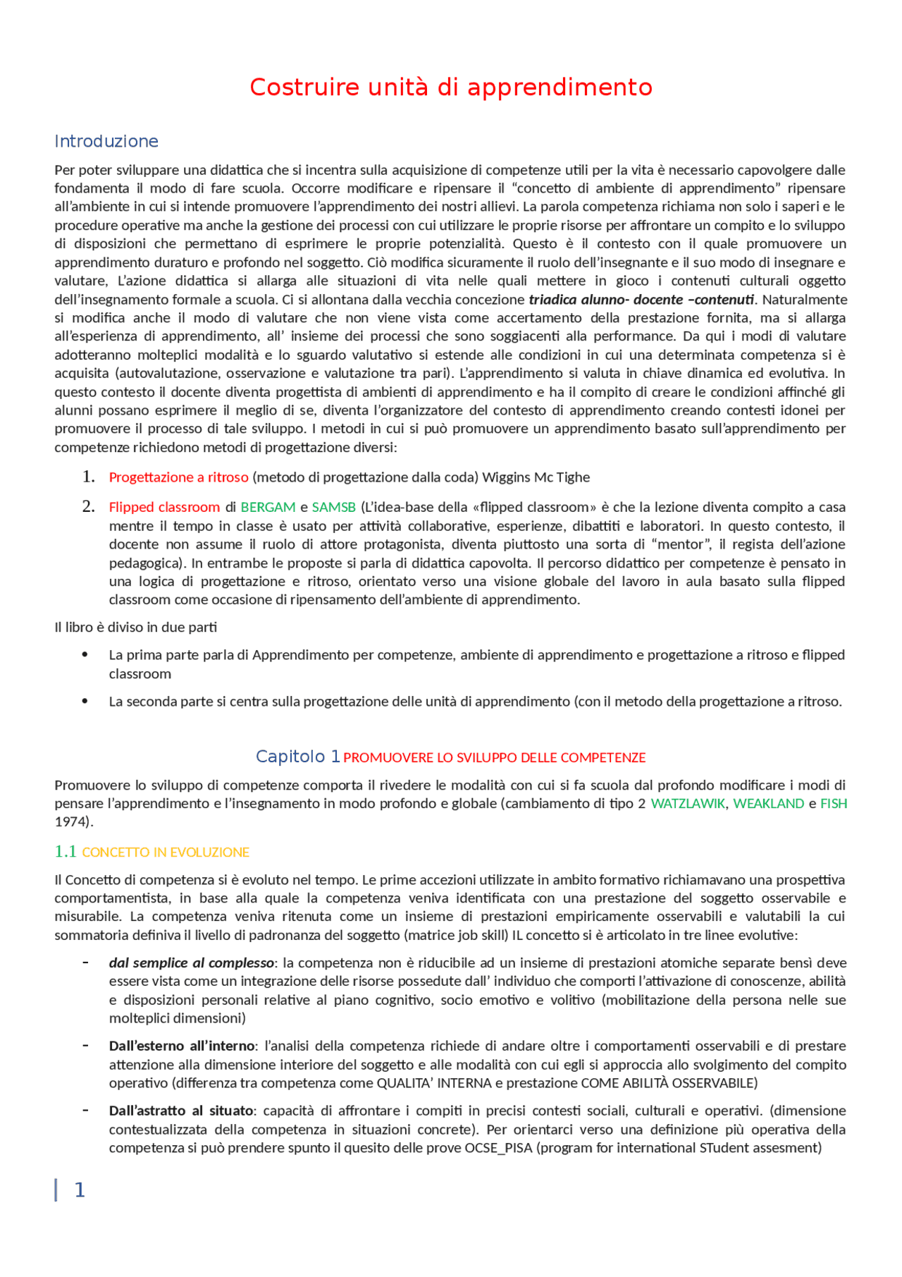 Costruire Unità Di Apprendimento Docsity