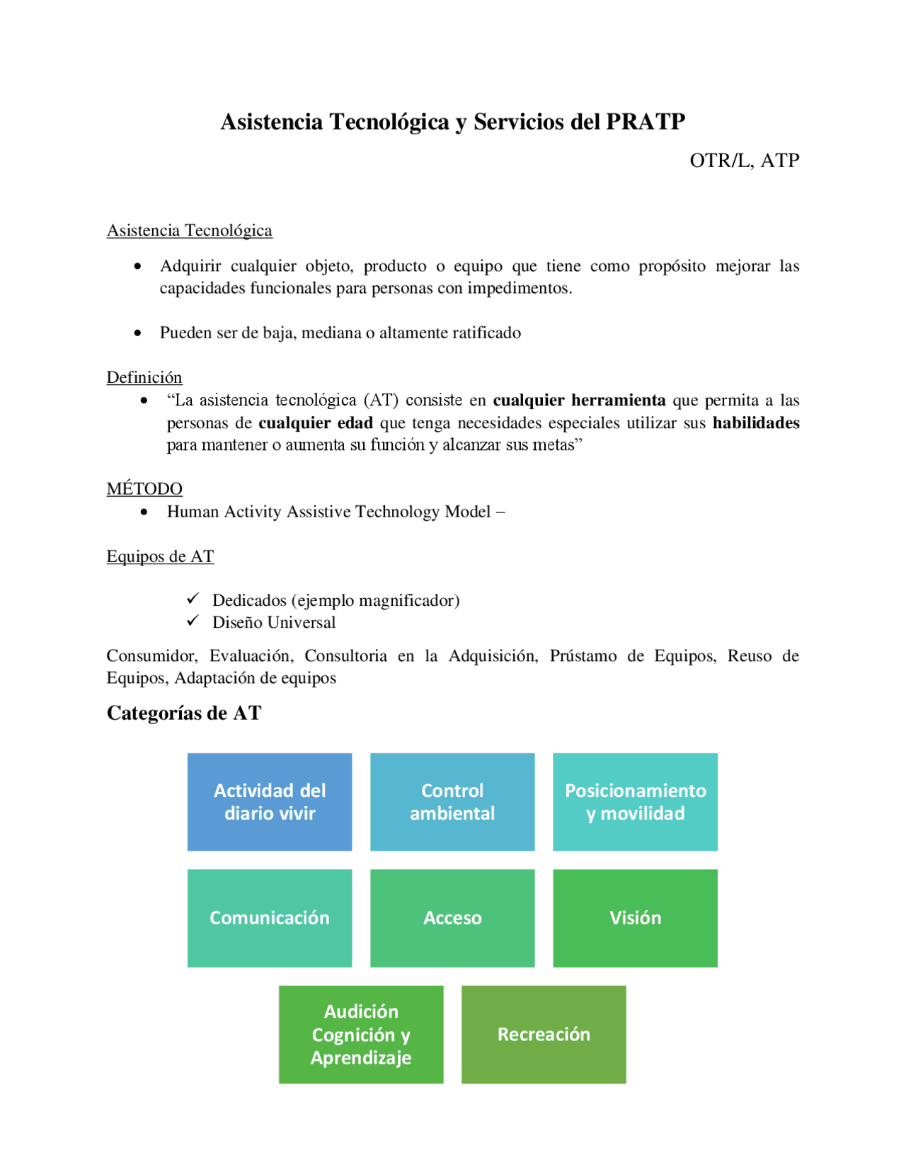 Asistencia para personas con impedimentos - Docsity