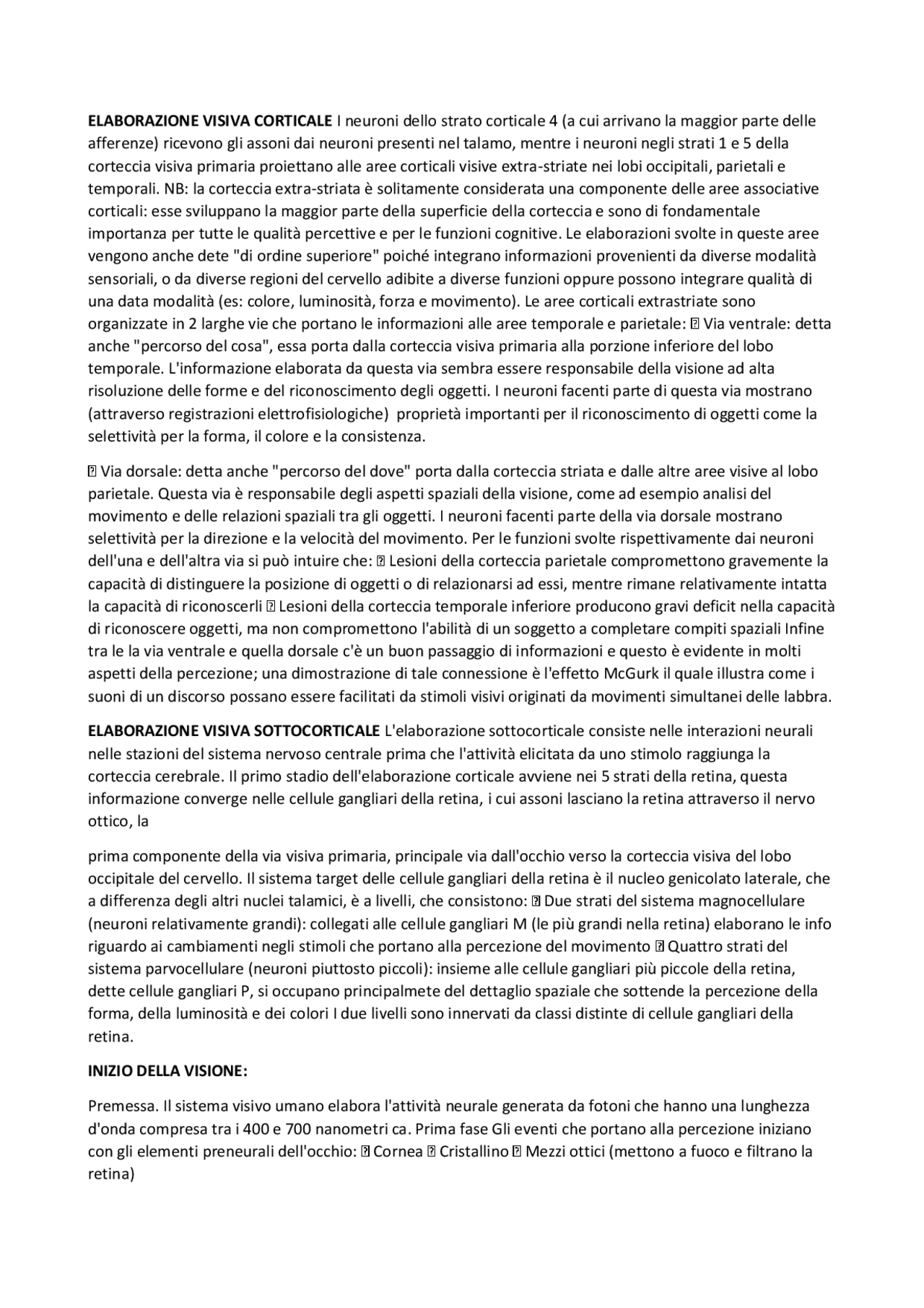 Neuroscienze Cognitive Docsity