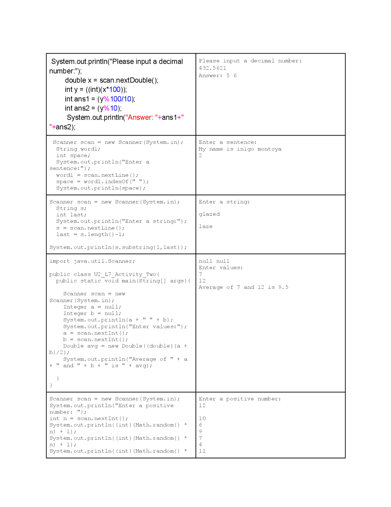 System.out.println() - Docsity