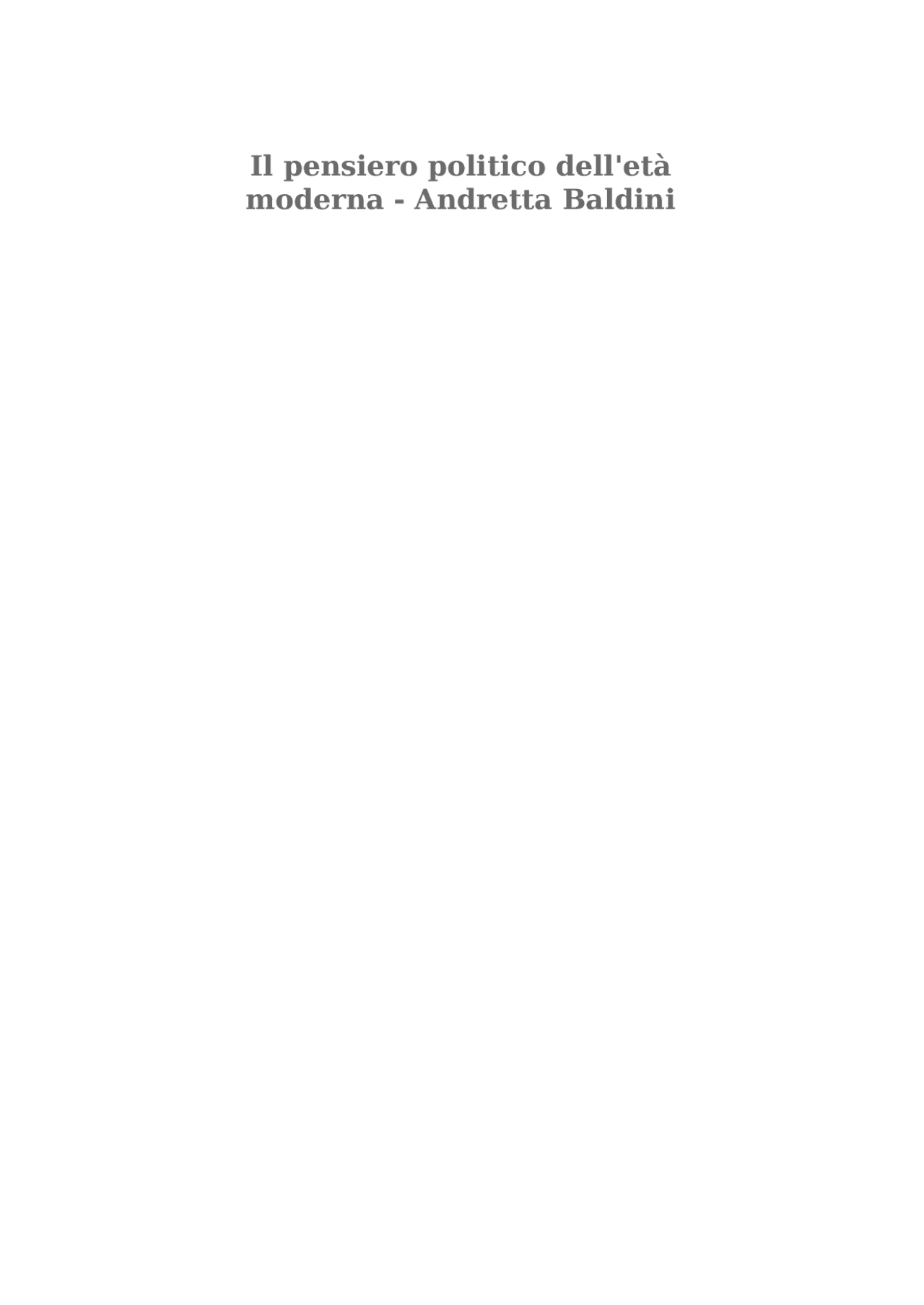 Il Pensiero Politico Delletà Moderna Baldini Andretta Docsity