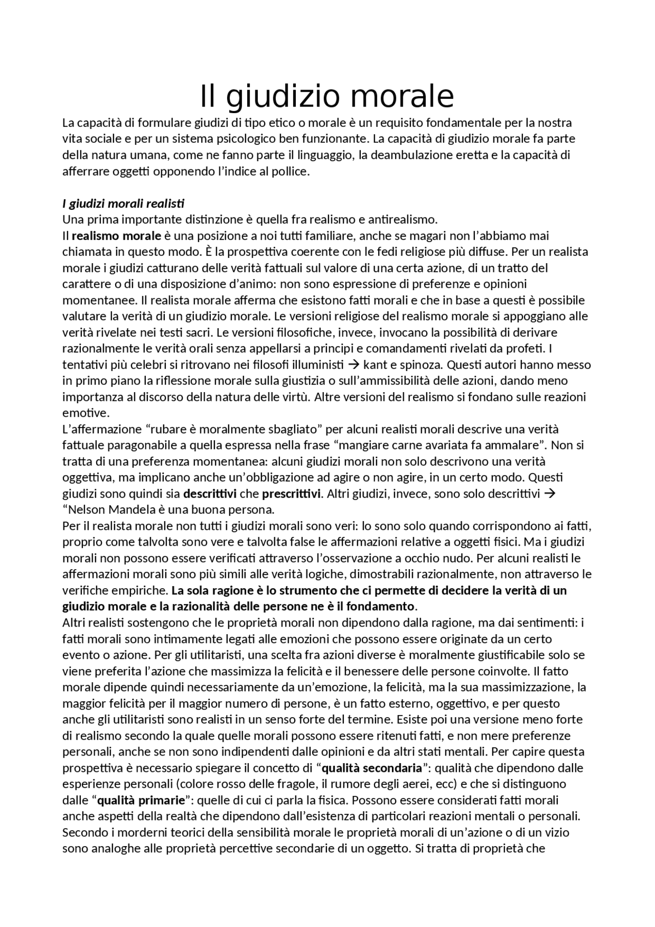 Riassunto Il Giudizio Morale Surian Docsity