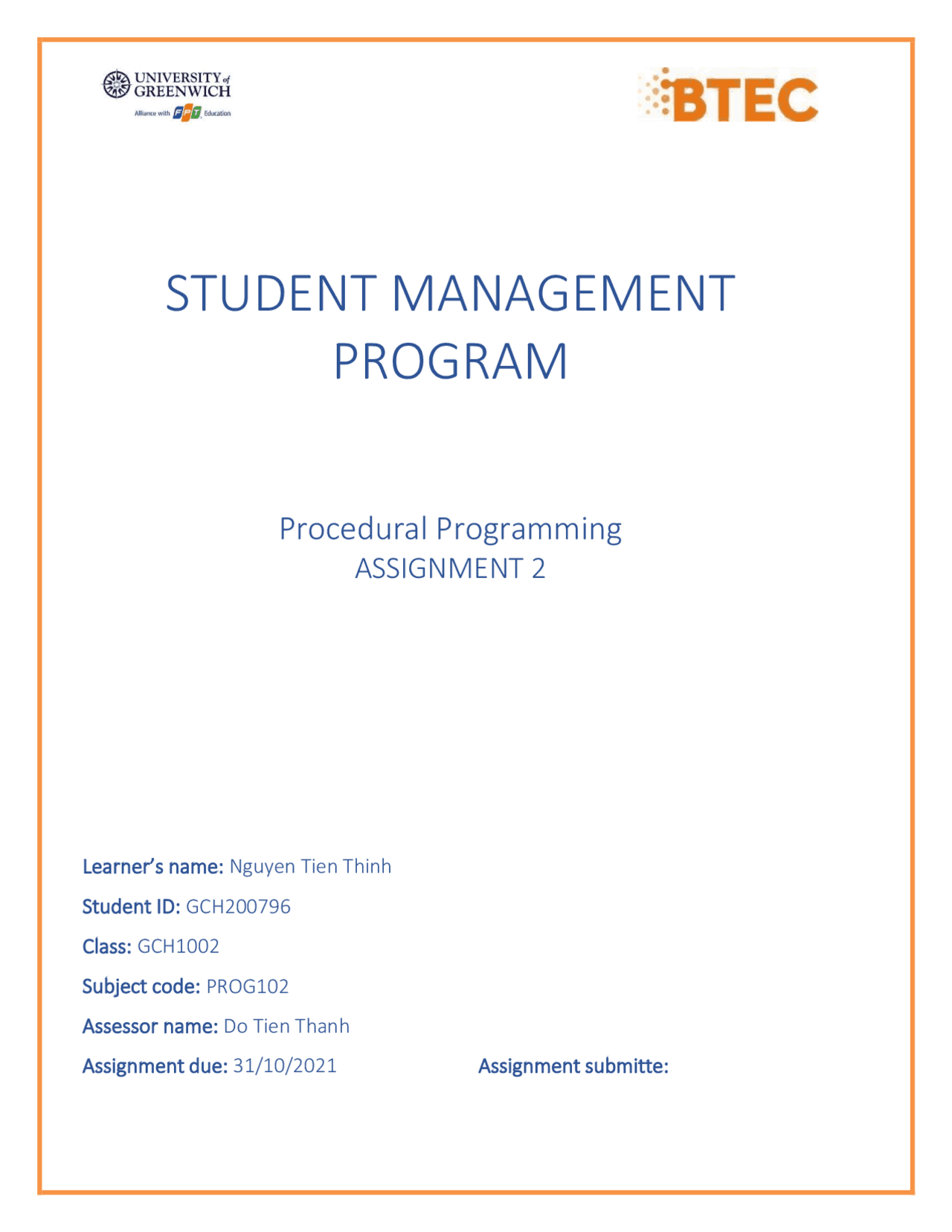 Assignment Brief 2 (RQF) Higher National Certificate/Diploma in Computing Student Name/ID - Docsity
